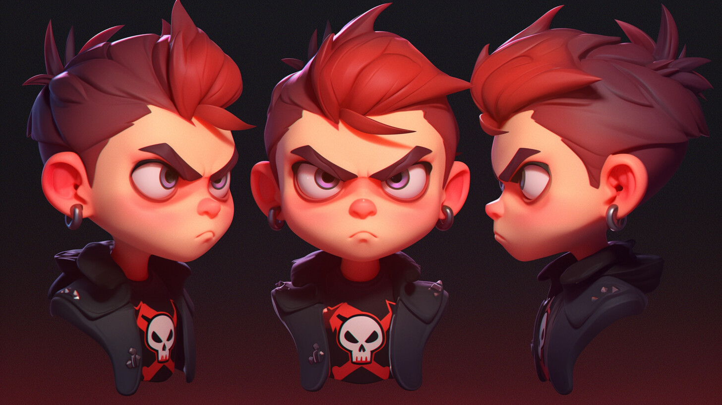 3D Head Sculpt References in 4K - Tika Art - +300 Chibi Rockstar Male ...