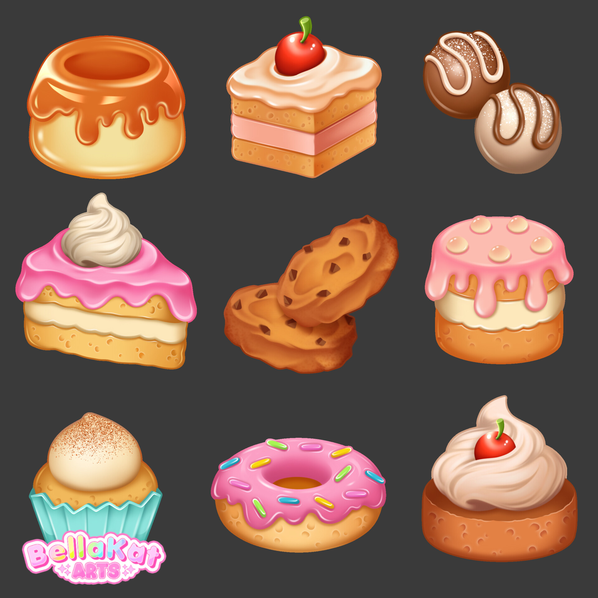 ArtStation - Desserts - 2D Item Assets