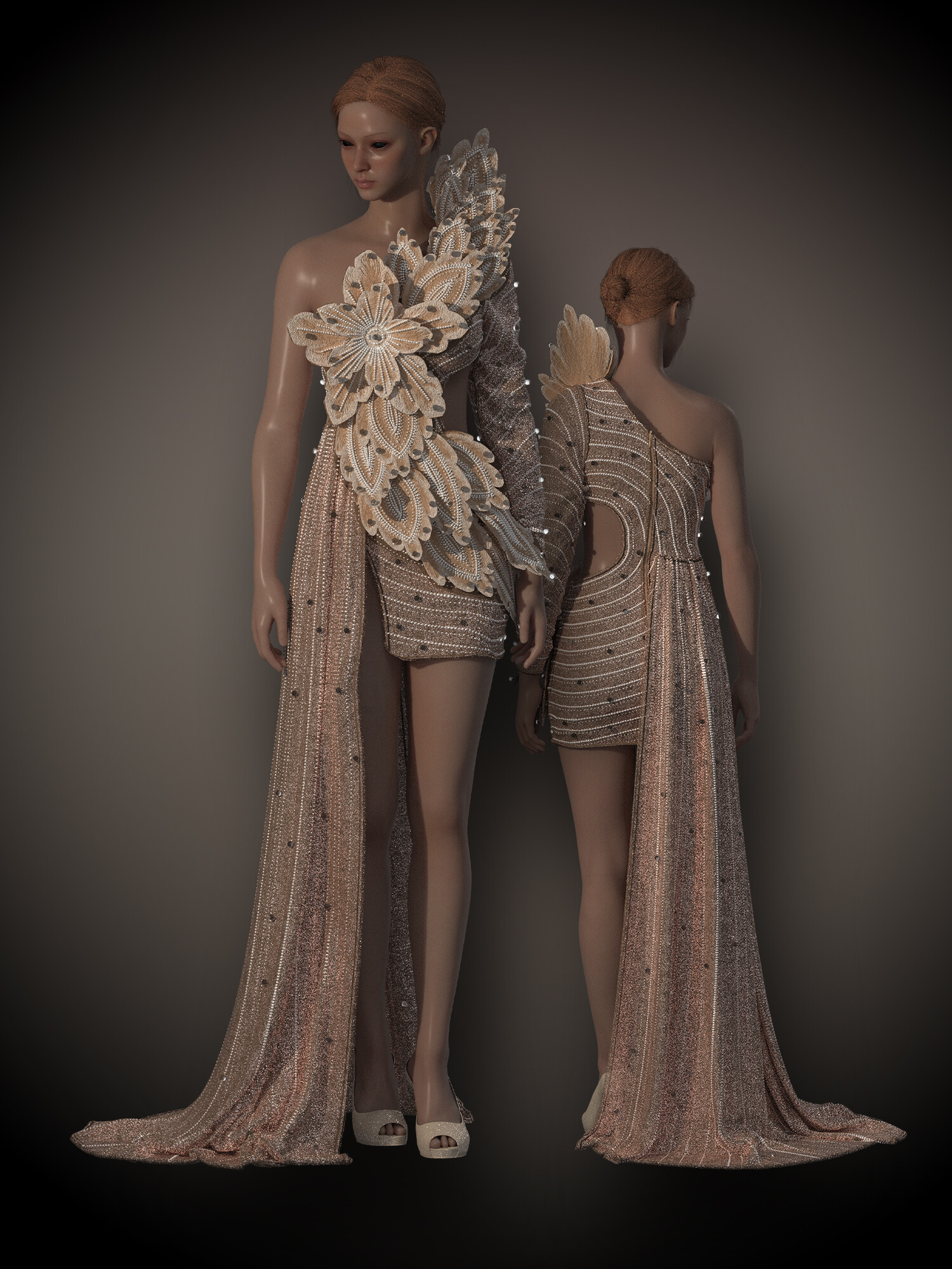 ArtStation - Pearl-Embroidered 3D Dress