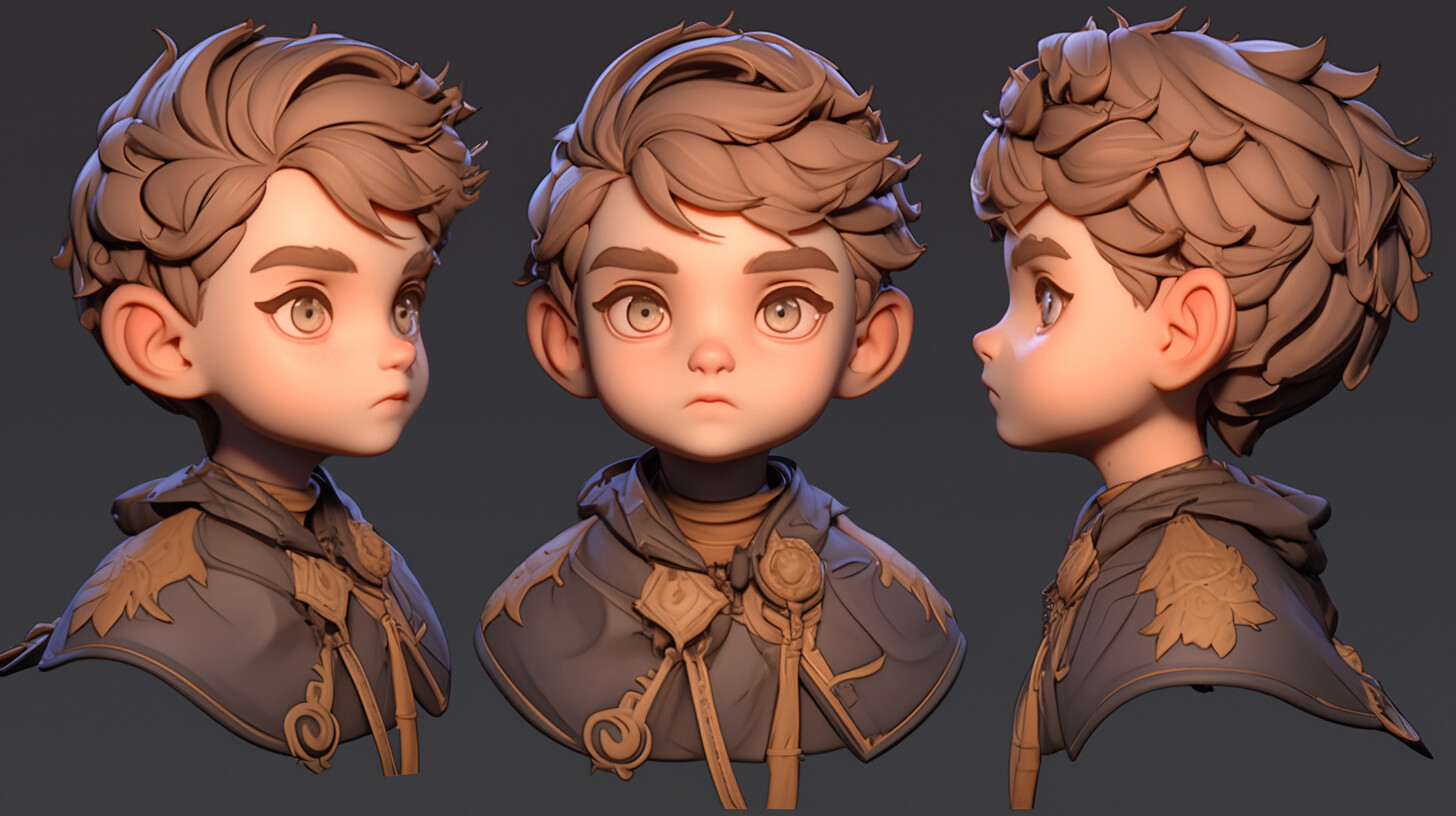 3D Head Sculpt References in 4K - Tika Art - +300 Chibi Prince Male ...