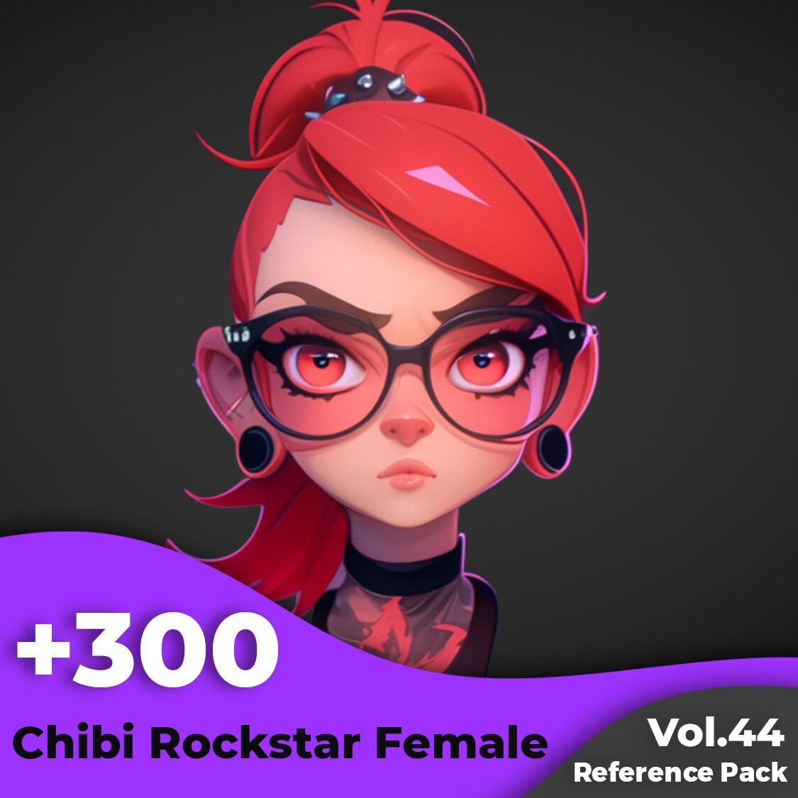 3D Head Sculpt References in 4K - Tika Art - +300 Chibi Rockstar Female ...