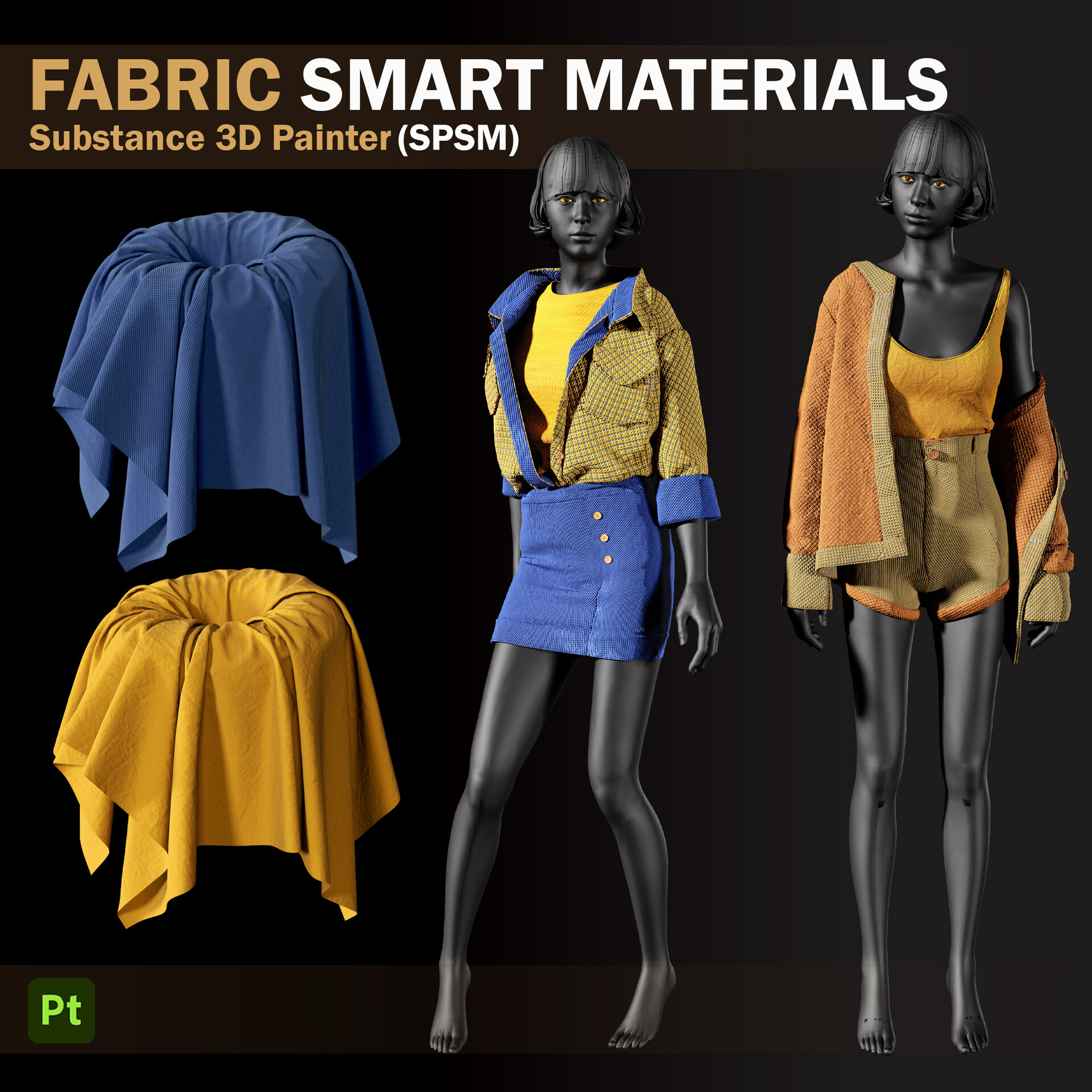 ArtStation - FABRIC PATTERN SMART MATERIALS _Substance 3D Painter