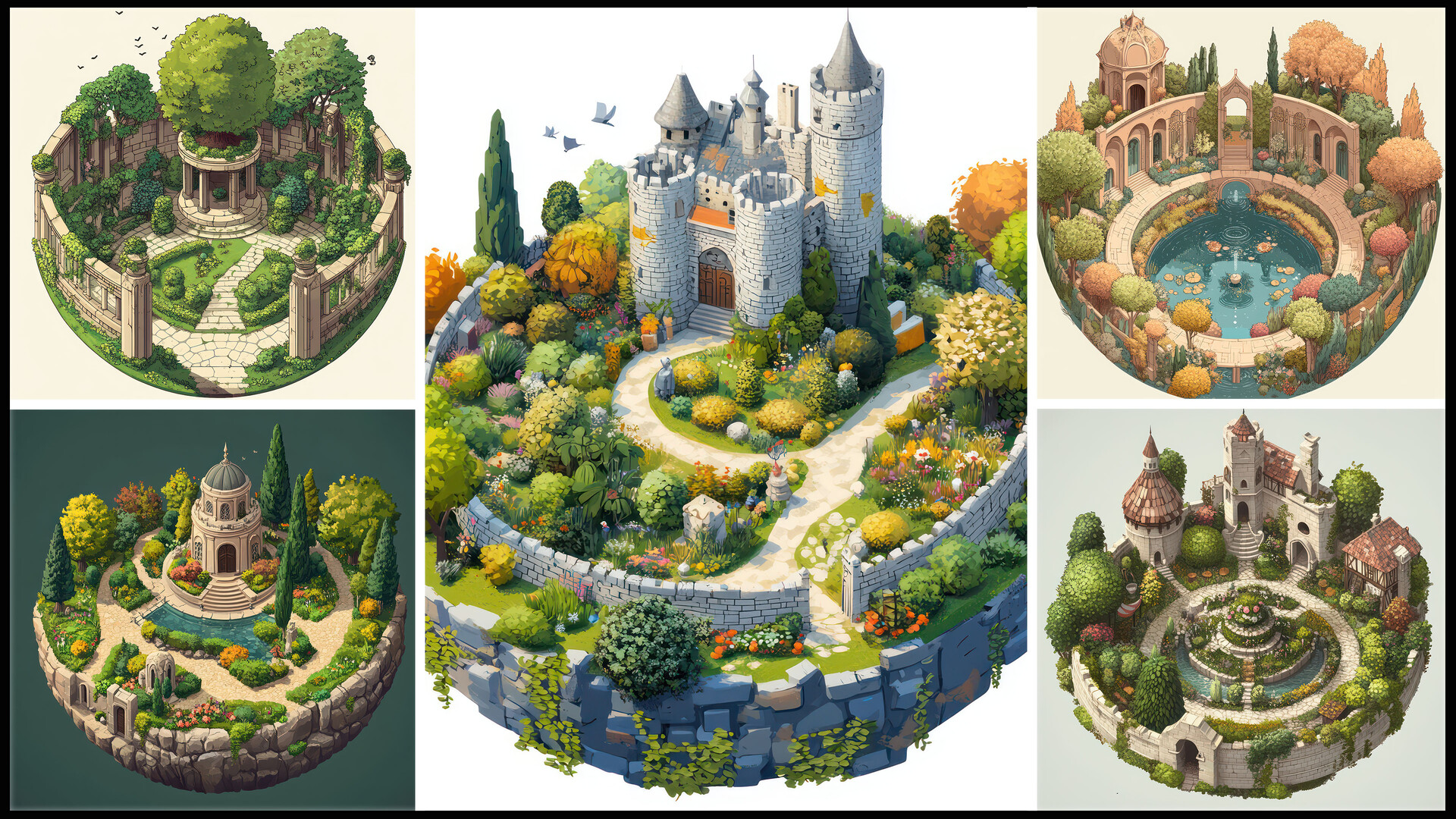 Ferial Concept - 🔹200 Mansion - Isometric Reference Image Pack v.19 |4K|