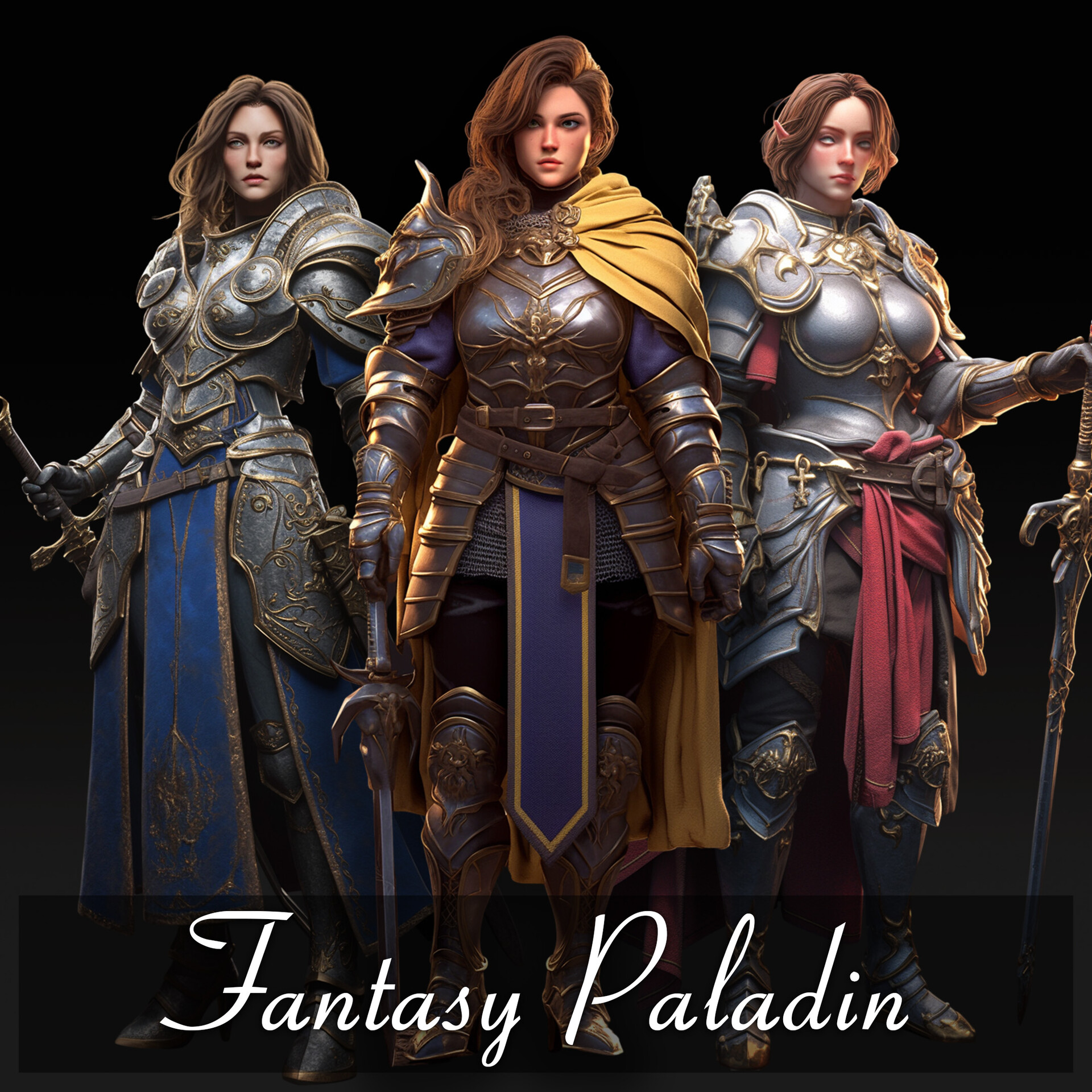 ArtStation - 500 Fantasy Female Paladin (Full Body) - Character ...