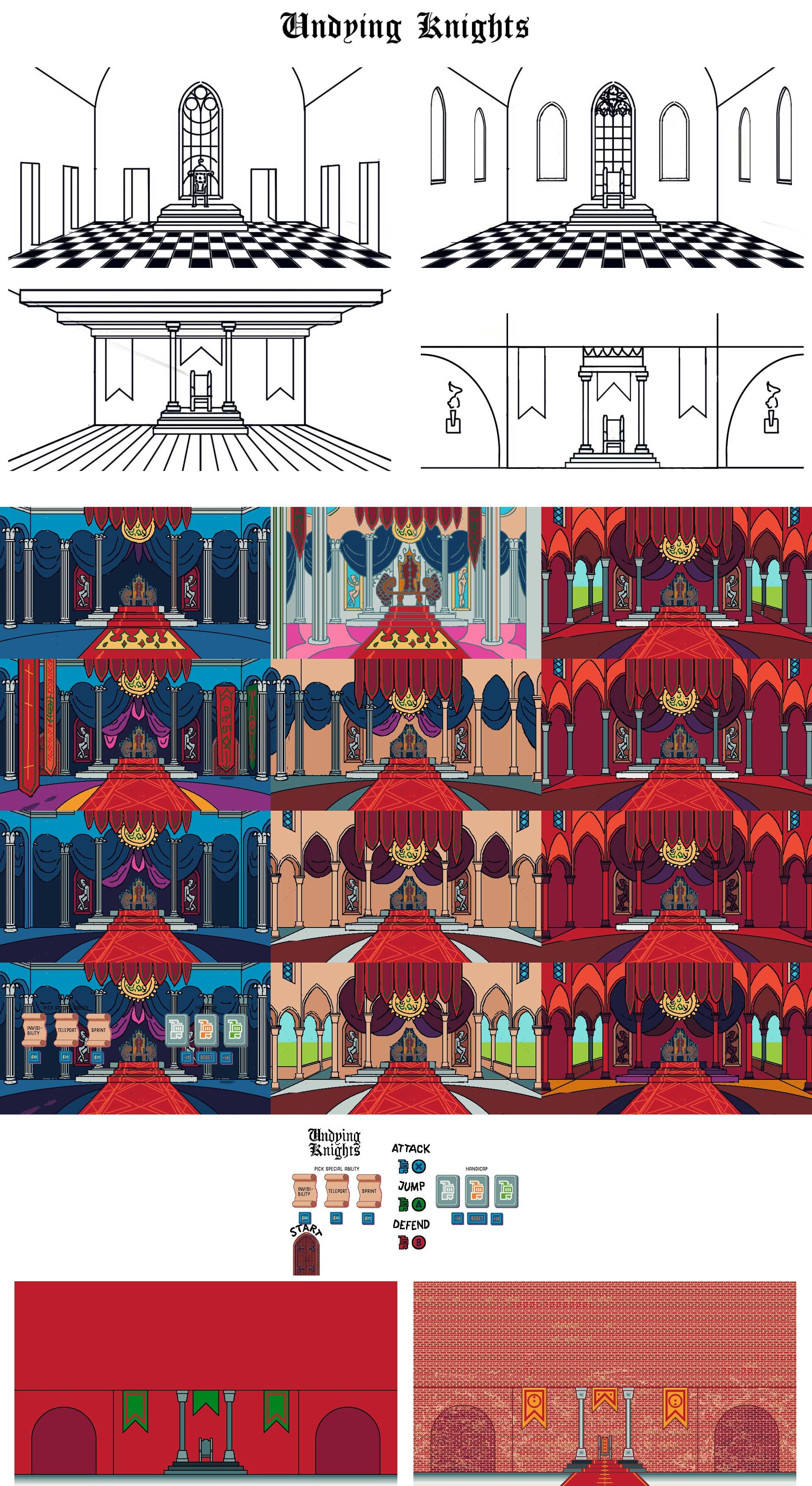 ArtStation - Lobby Design for platfrom, pixel art game "UNDYING KNIGHTS ...