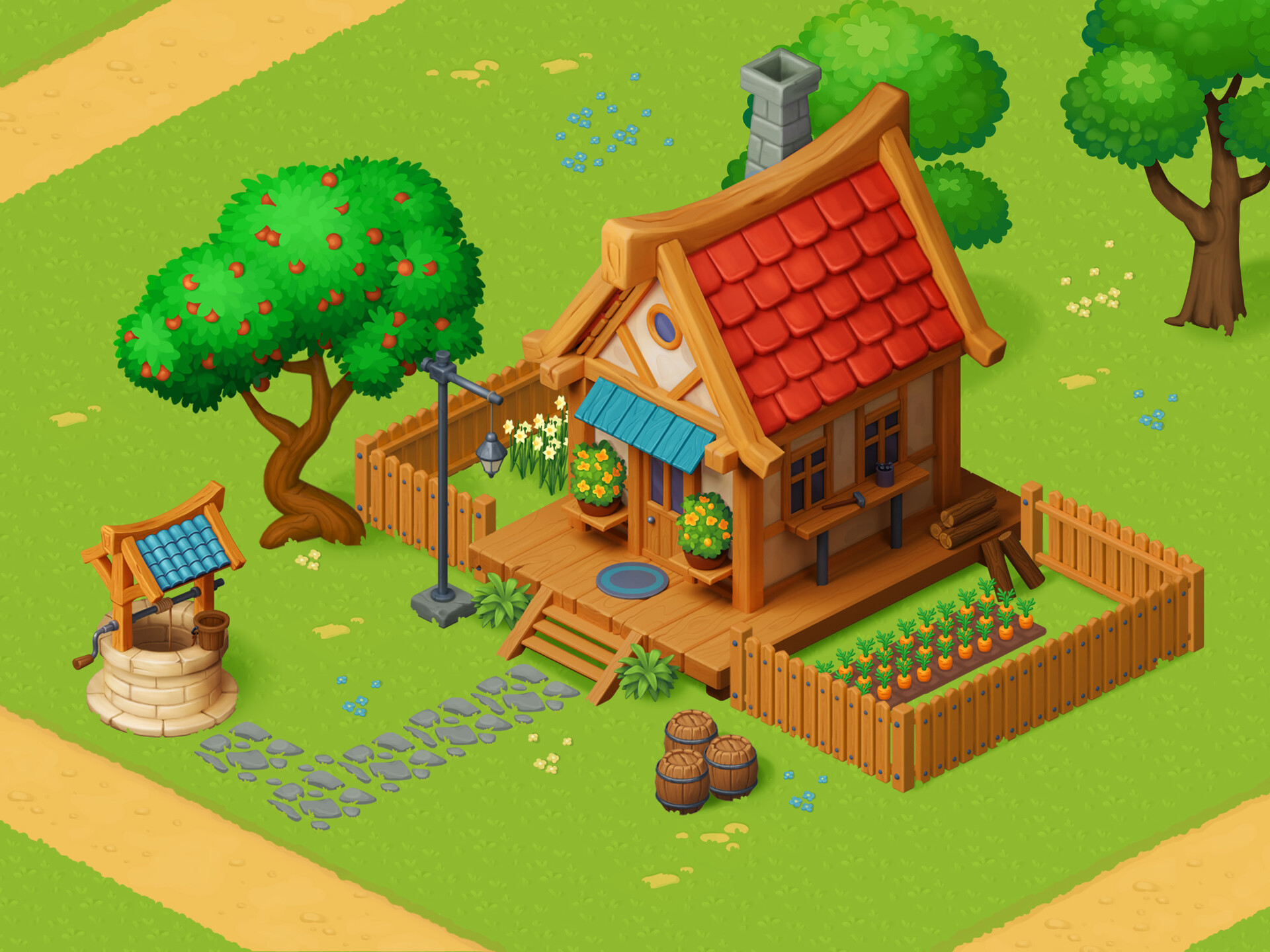 ArtStation - Isometric Countryside Elements