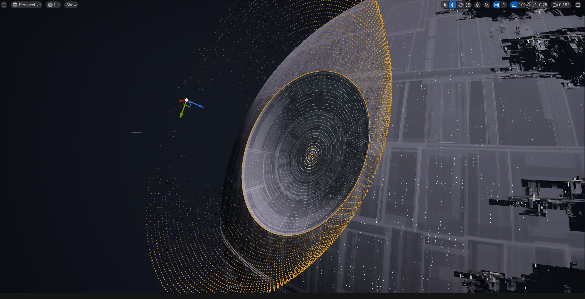 Isaac Oster - Procedural Death Star - Unreal 5.5 with PCG and HLSL