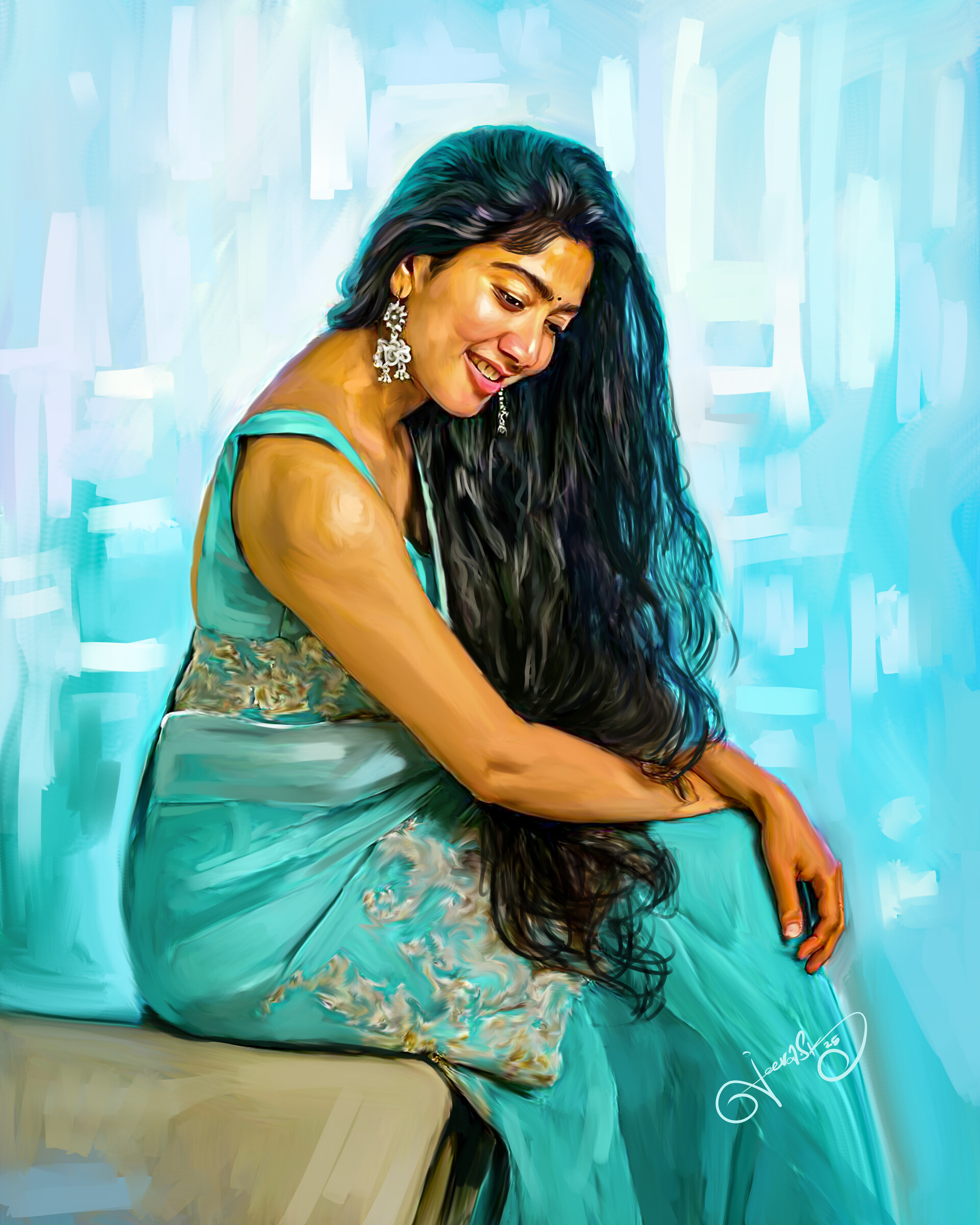 ArtStation - Actress Sai Pallavi Painting 2025 #SaiPallavi #Sai_Pallavi
