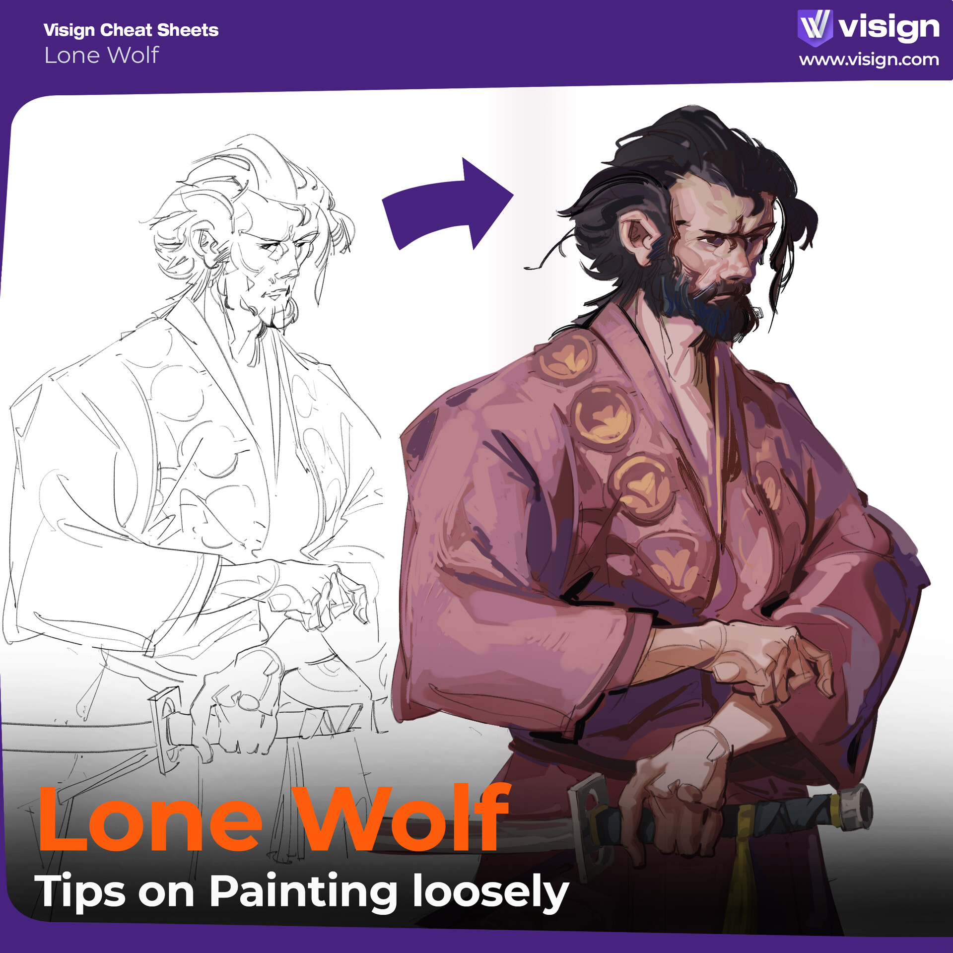 ArtStation - Visign Cheat Sheet: Lone Wolf – Tips on Painting Loosely