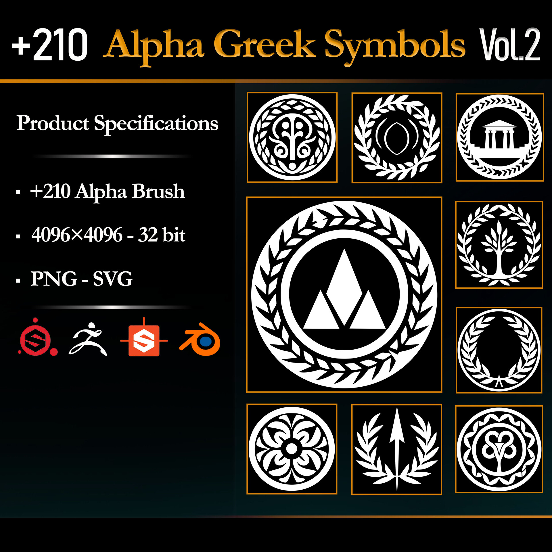 ArtStation - +210 Alpha Greek Symbols - vol.2