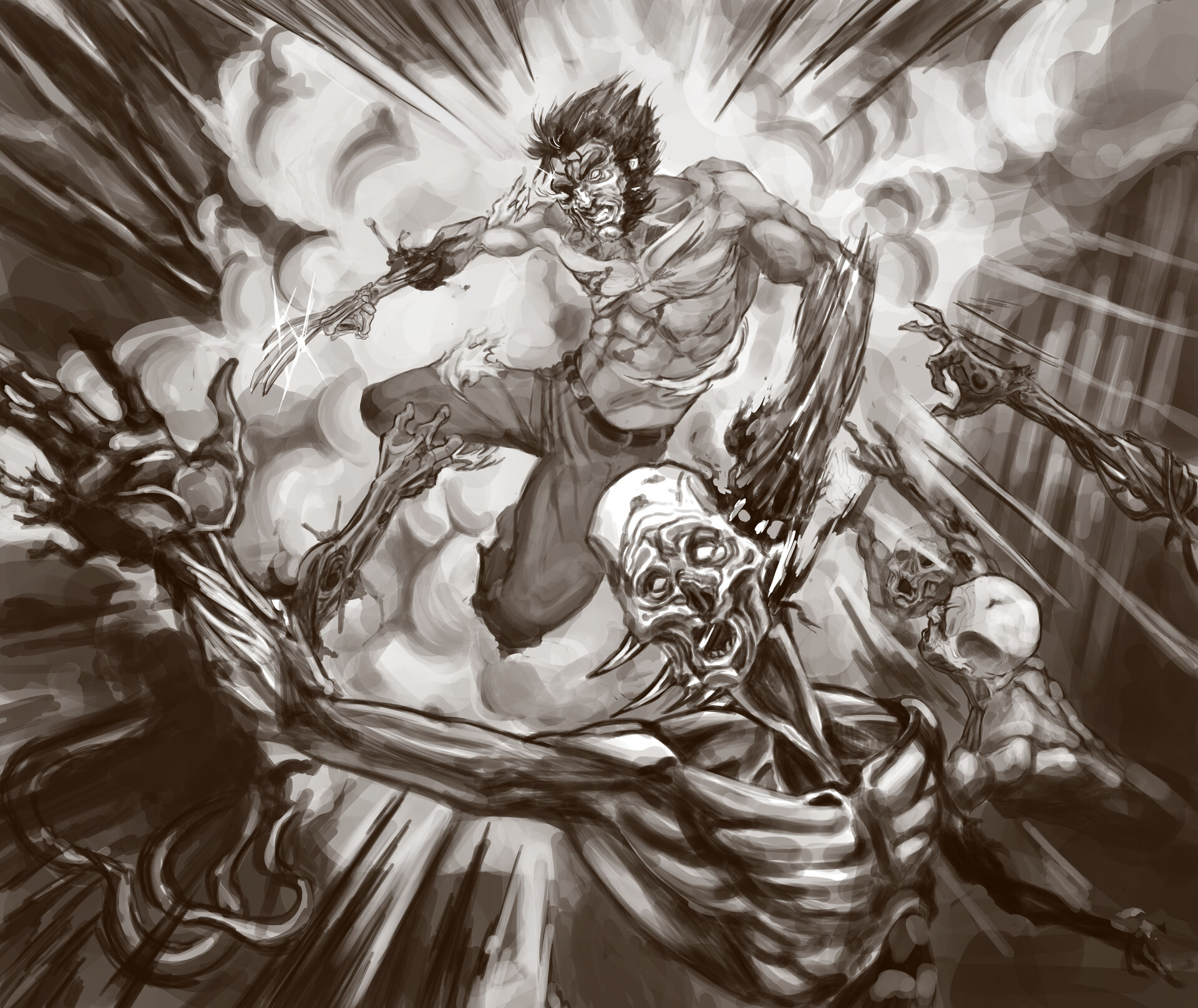 ArtStation - Wolverine vs. Zombie