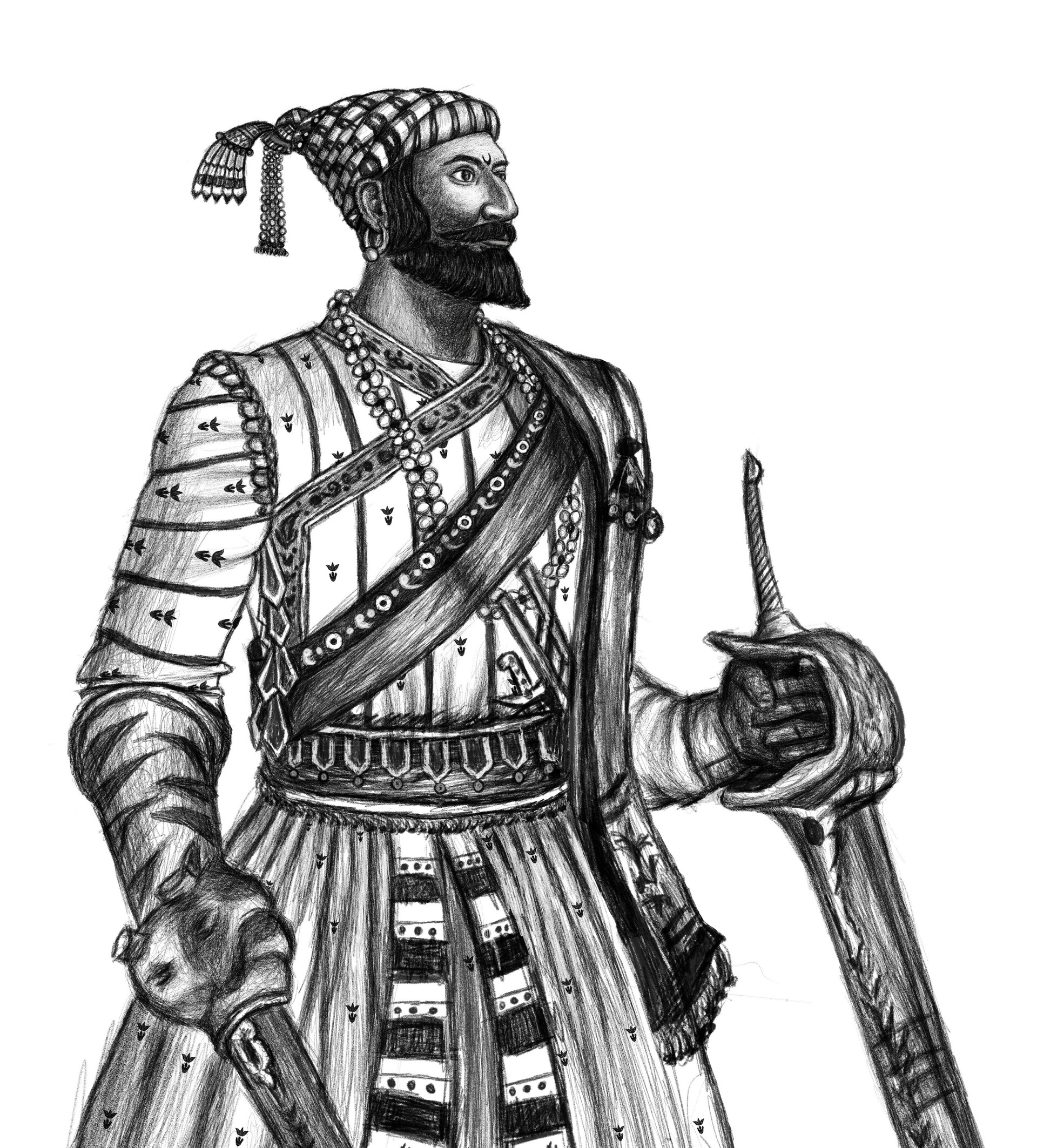 shivaji maharaj real photo sketch