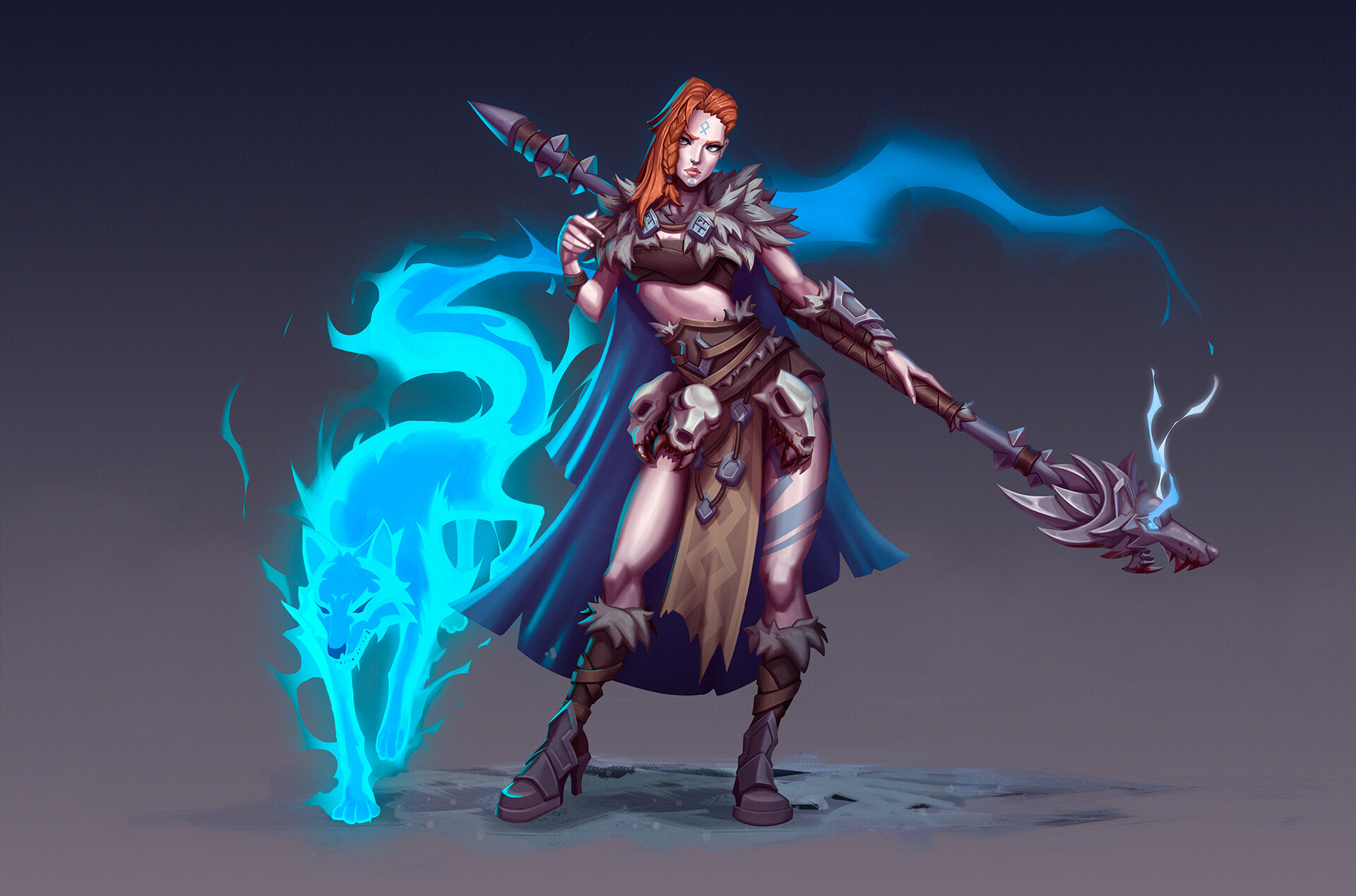 ArtStation - Ghost Wolf Huntress