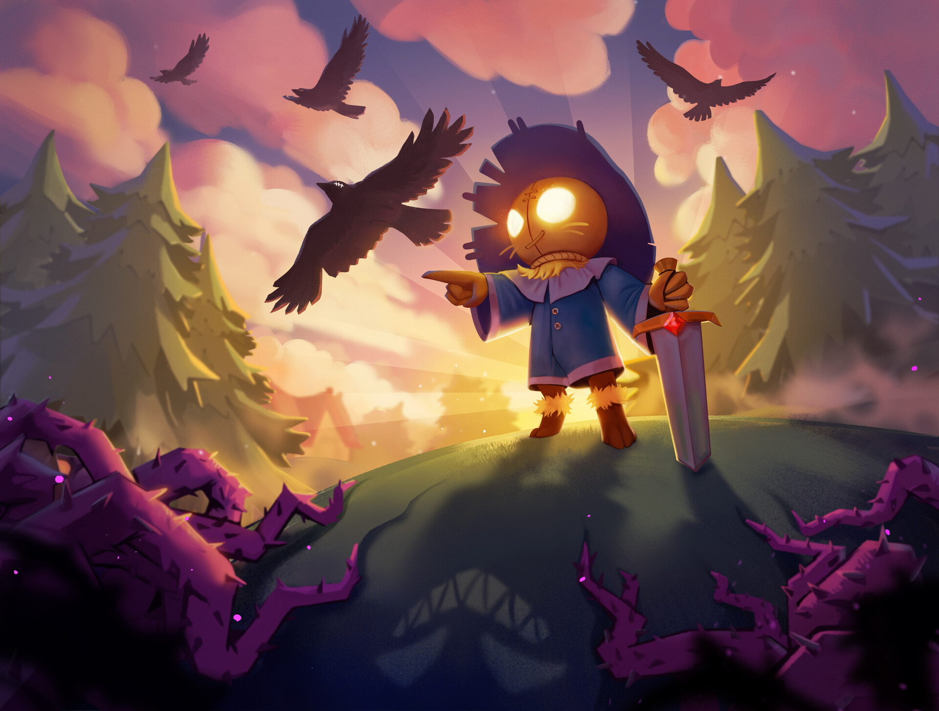 ArtStation - Village in the Dark Forest - Splash screen