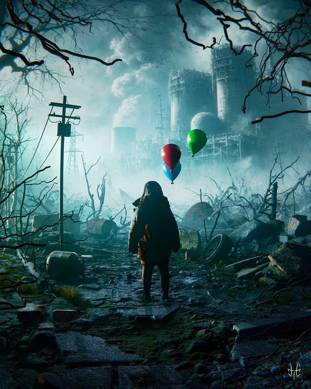 ArtStation - Girl with baloons