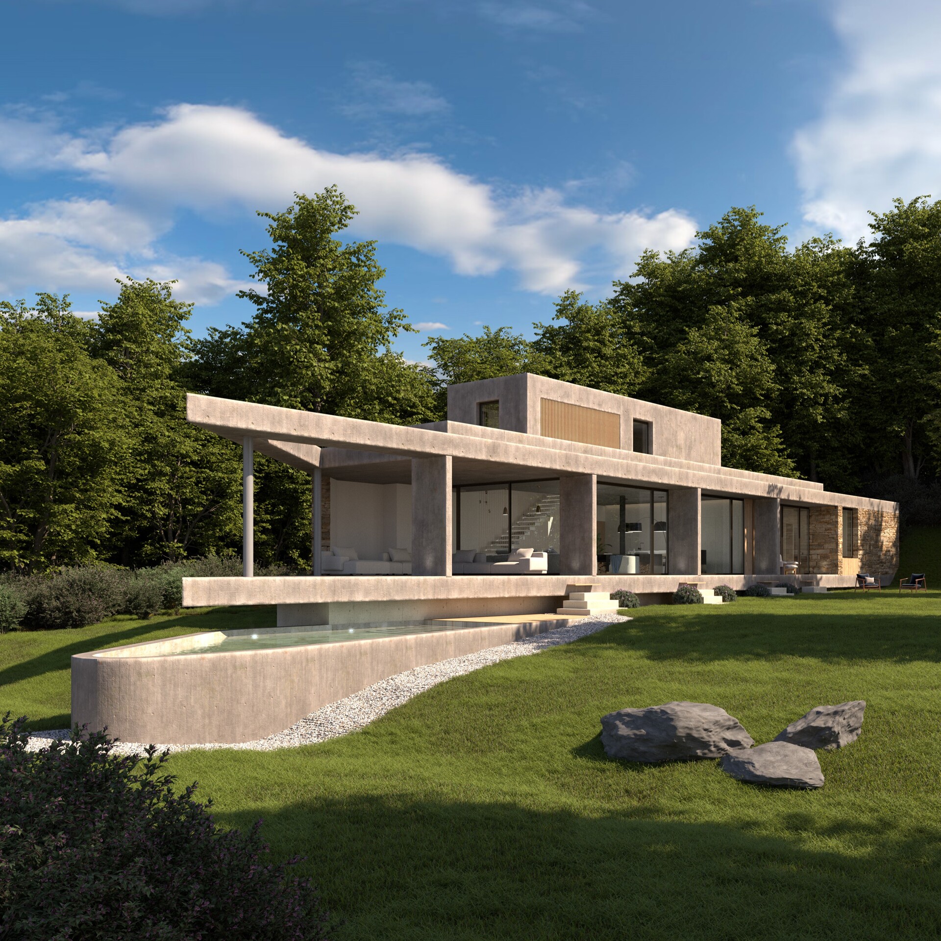 ArtStation - 3d Architectual Visualization Casa Trapa