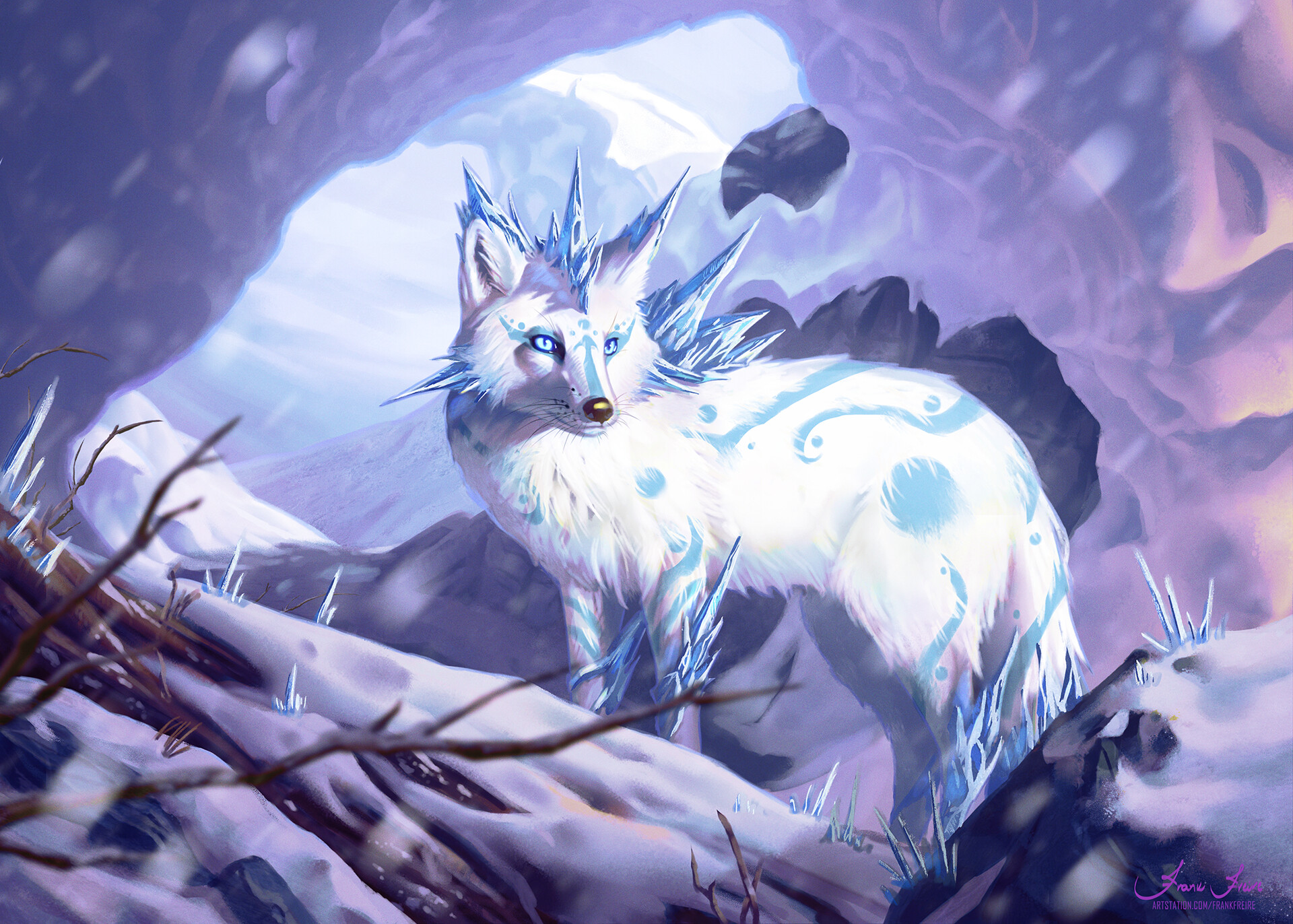 ArtStation - MTG Fan Art Glacial Fox/ Arctic Foxes