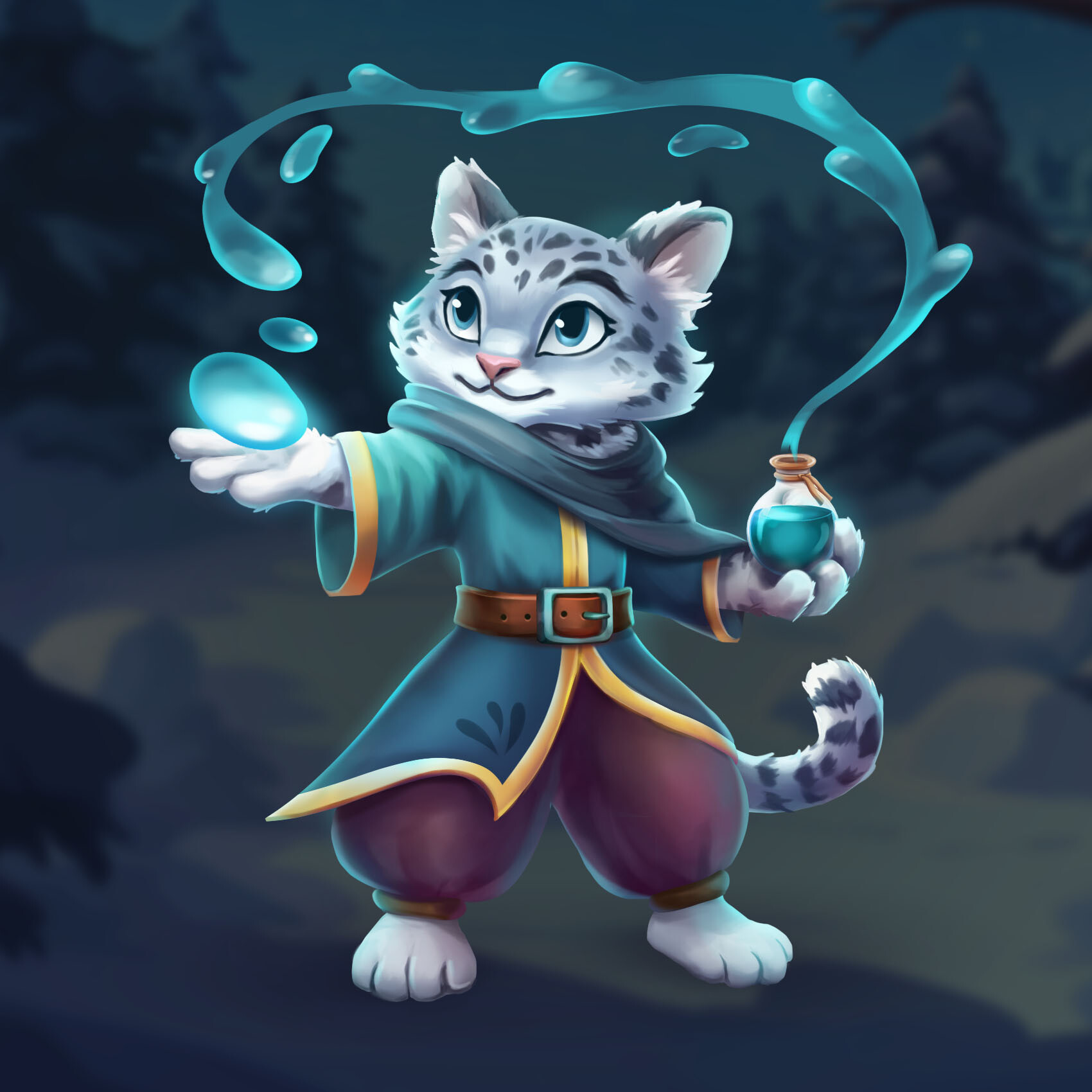 ArtStation - Snow leopard wizard