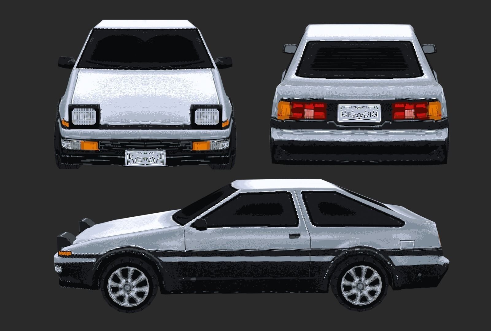 ArtStation - Retro Toyota AE86 Low-poly 3D model