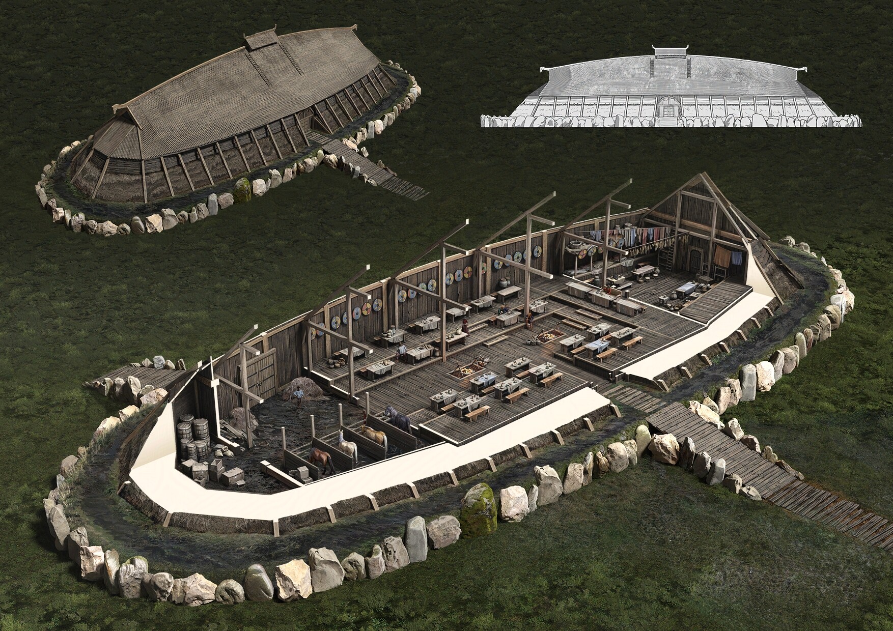 ArtStation - Viking Longhouse