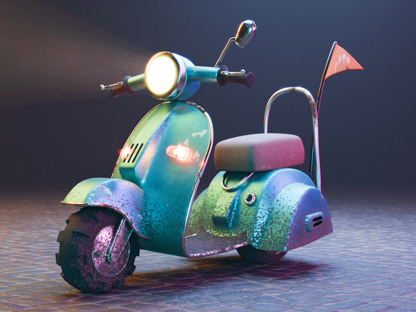 ArtStation - 3d model of old Scooter - Animation - PBR texturing ...