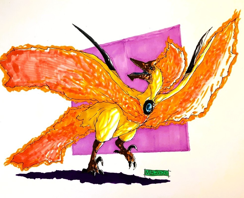 mega moltres drawing