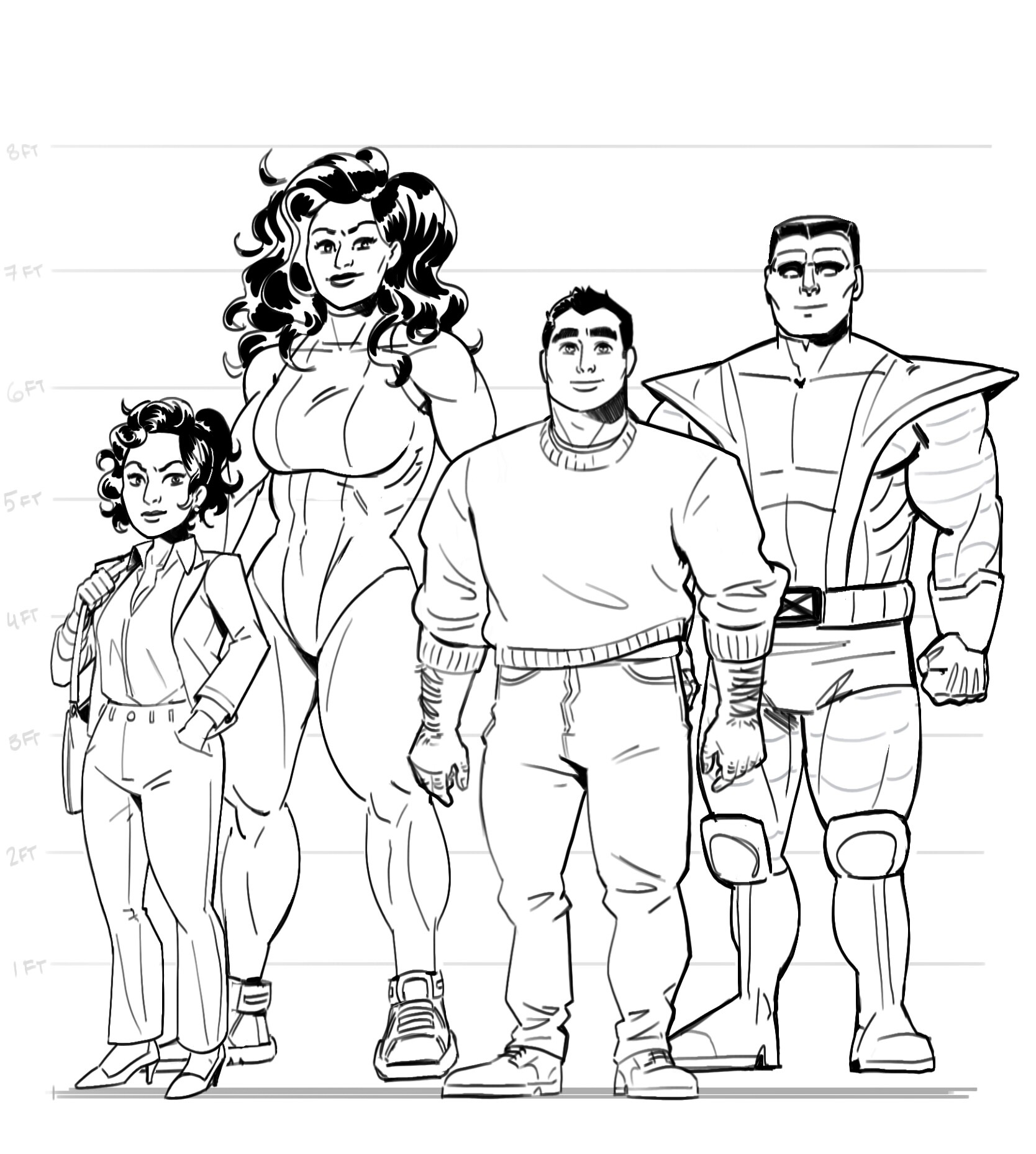 ArtStation - She-Hulk and Colossus character sheets
