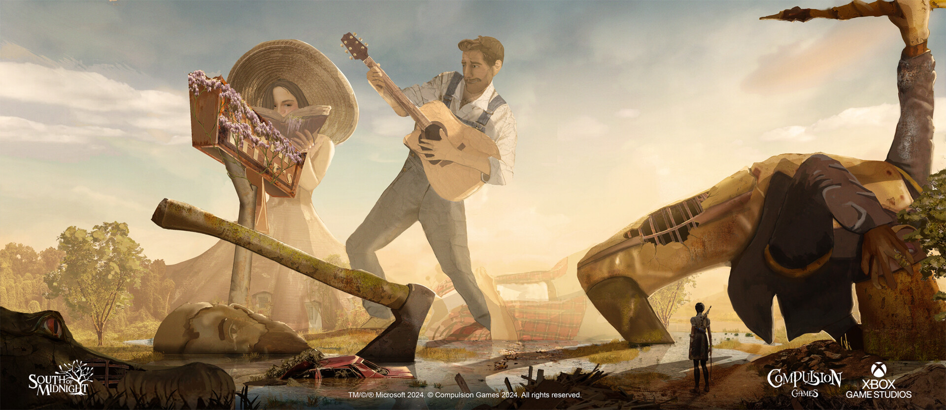 Lucy Zini - South of Midnight - Flooded Countryside Concept Art