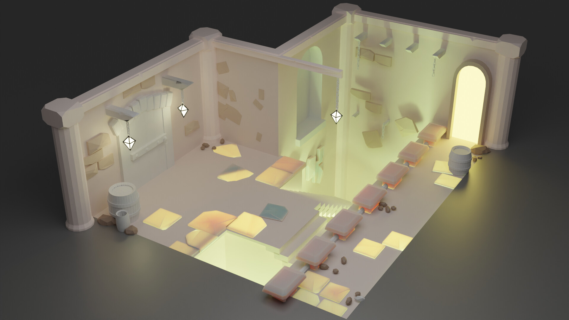 ArtStation - Low-Poly Dungeon Escape Room – Stylized 3D Asset