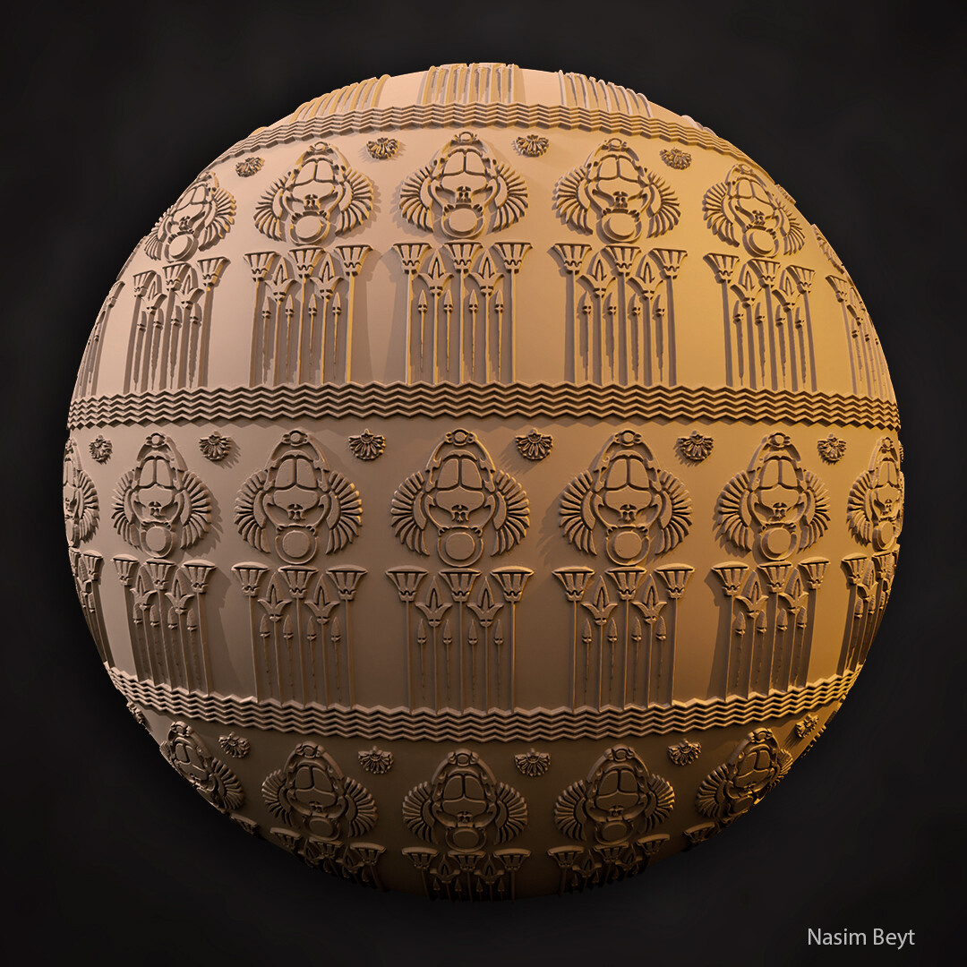 ArtStation - 60 Egyptian Seamless Patterns & Brushes-VOL03 (4k & 16 bit In ZBP, PNG, PSD, TIFF ...