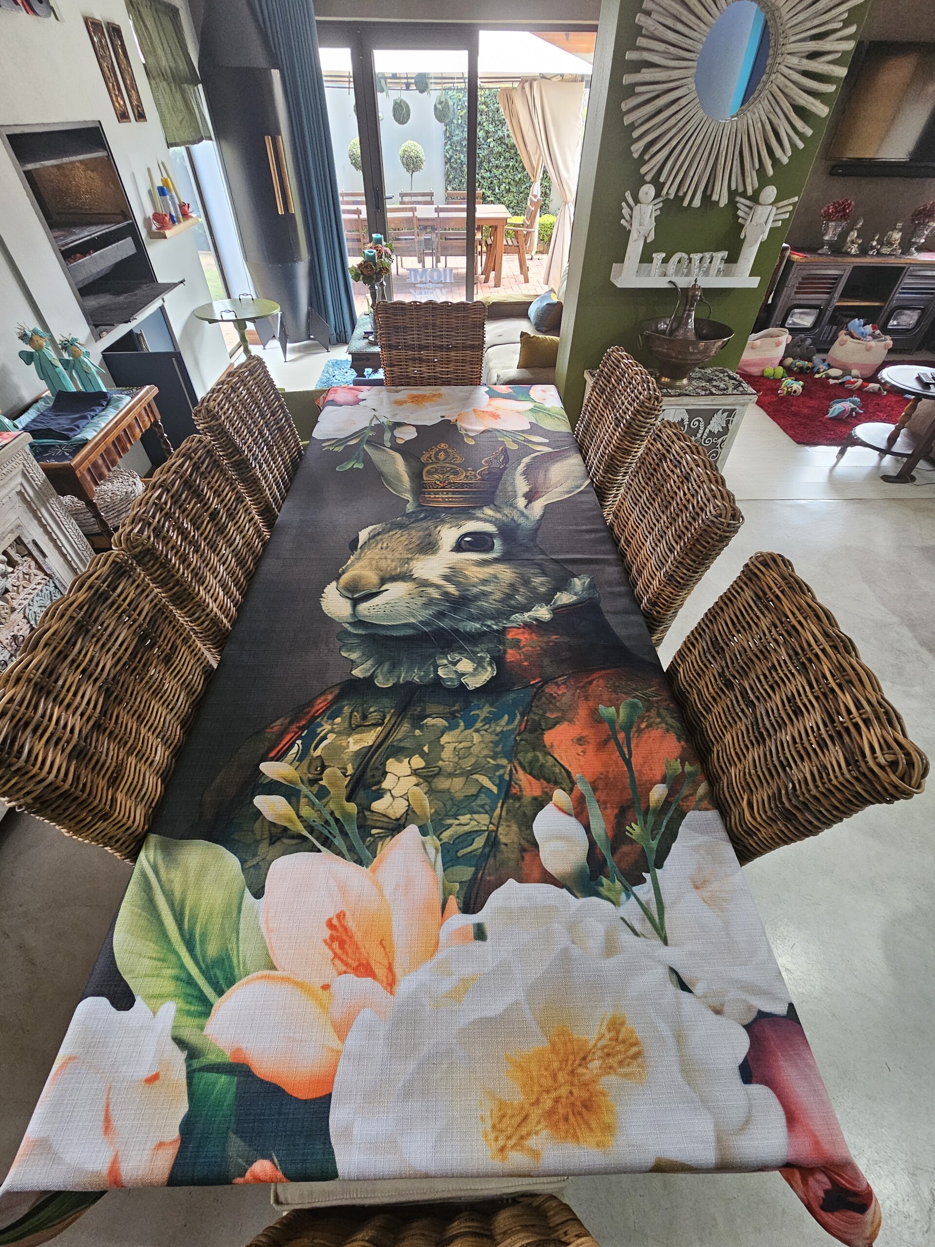 Calvin - Cooke - Flower Rabbit Table Cloth & Runner