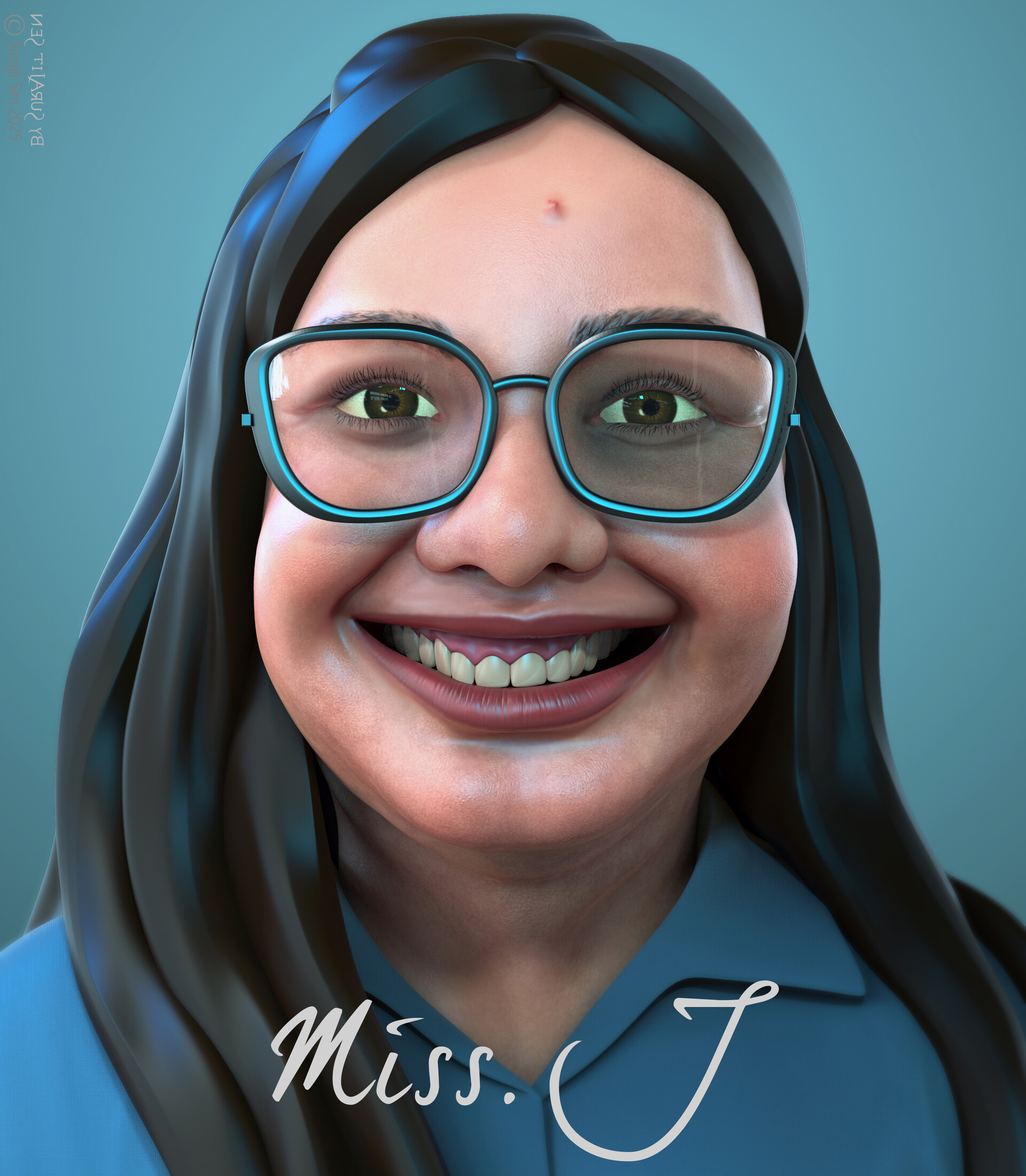 ArtStation - Miss. J - Caricature - Digital Sculpture by Surajit Sen