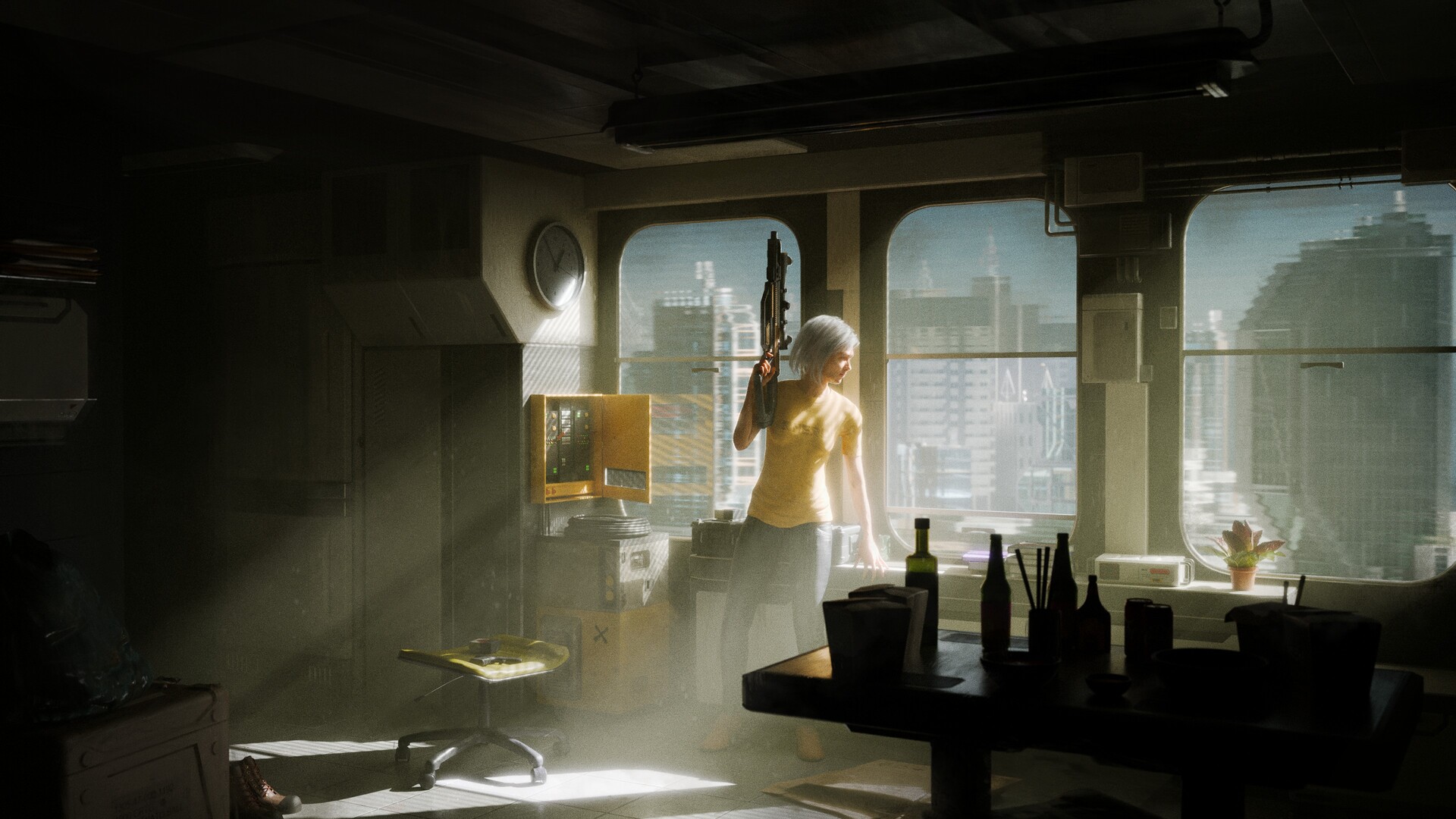 ArtStation - Watching Below - Cyberpunk Apartment