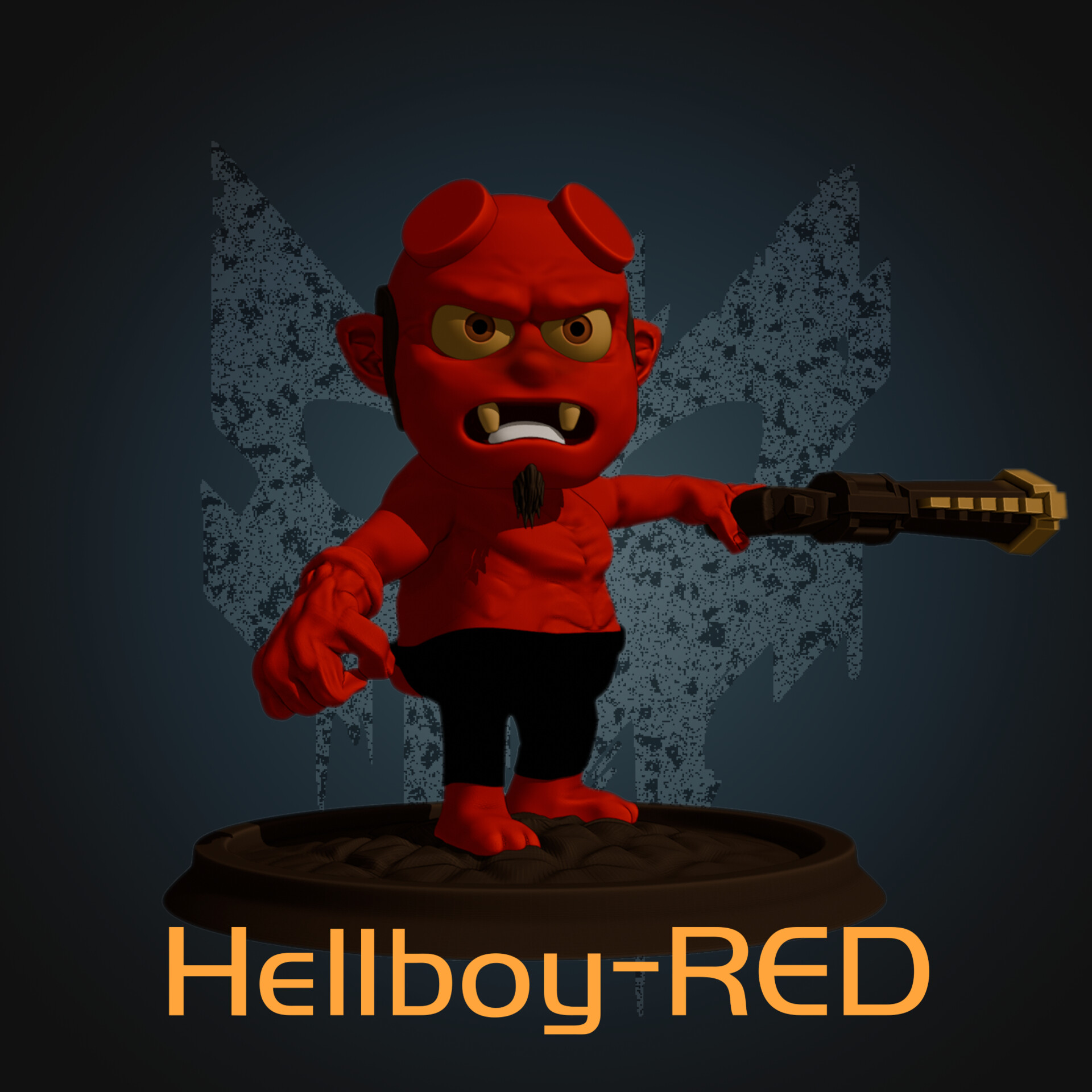 ArtStation - Hellboy-RED-Cartoon stylized
