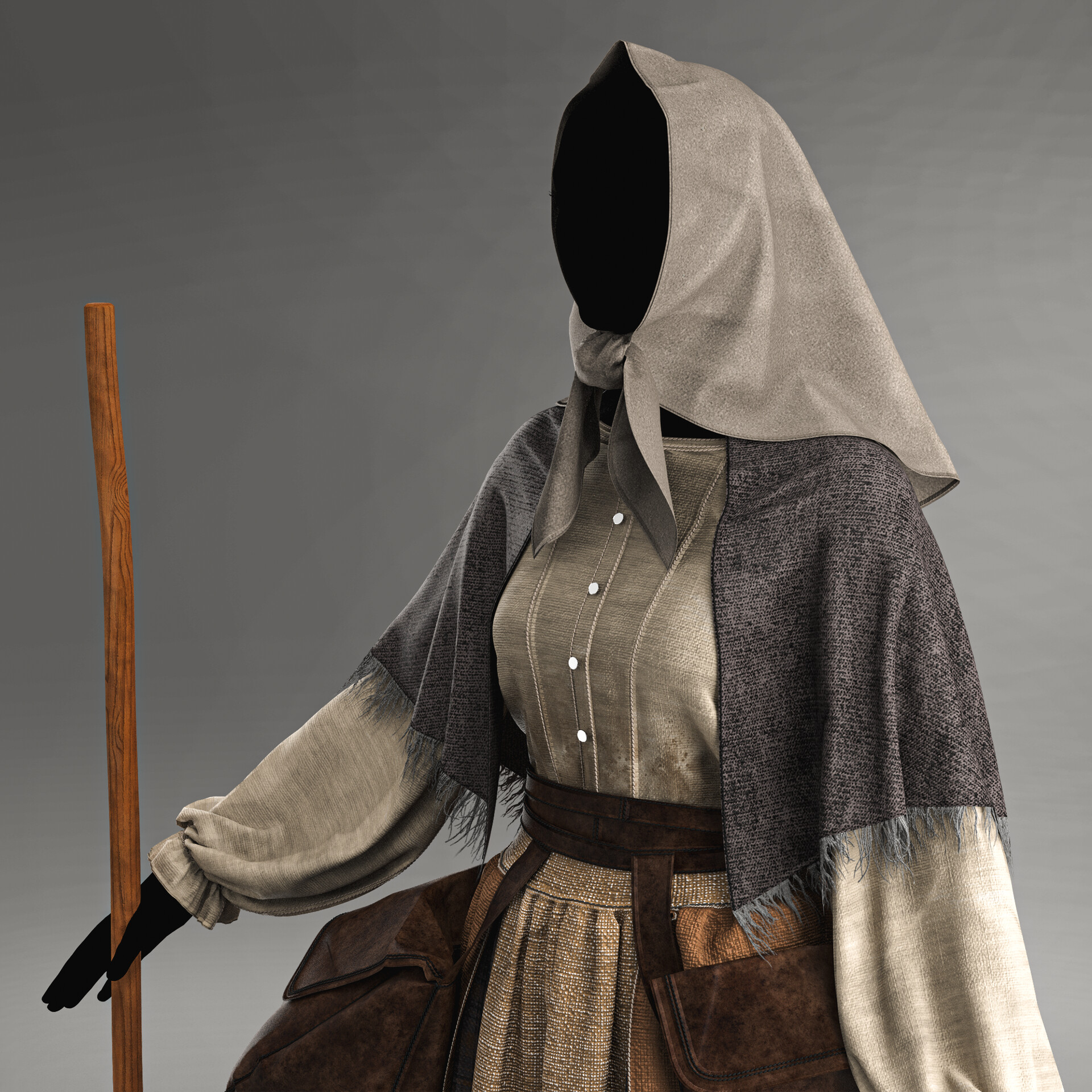 ArtStation - Fantasy Peasant Traveler Outfit-3D Pbr 4K Textures (Obj ...