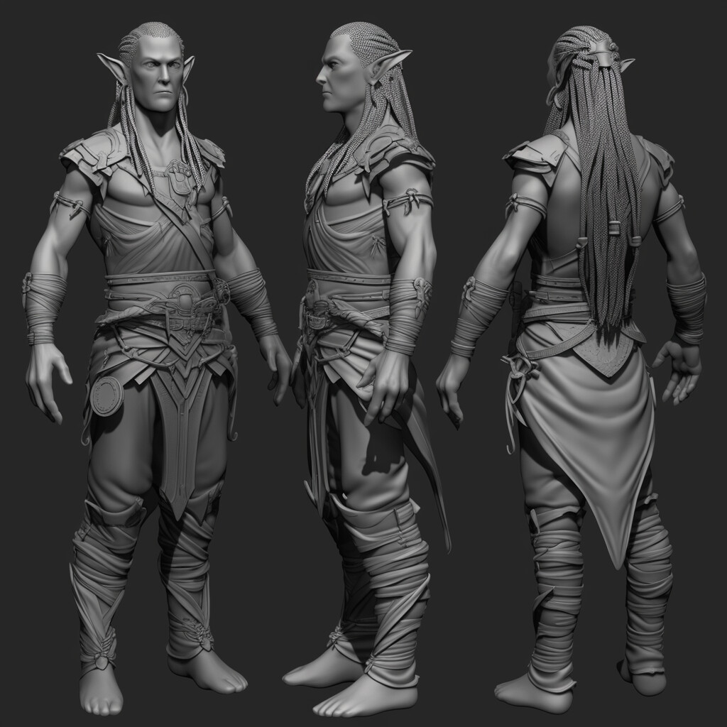 3D Head Sculpt References in 4K - Tika Art - +250 Elf Male Reference ...