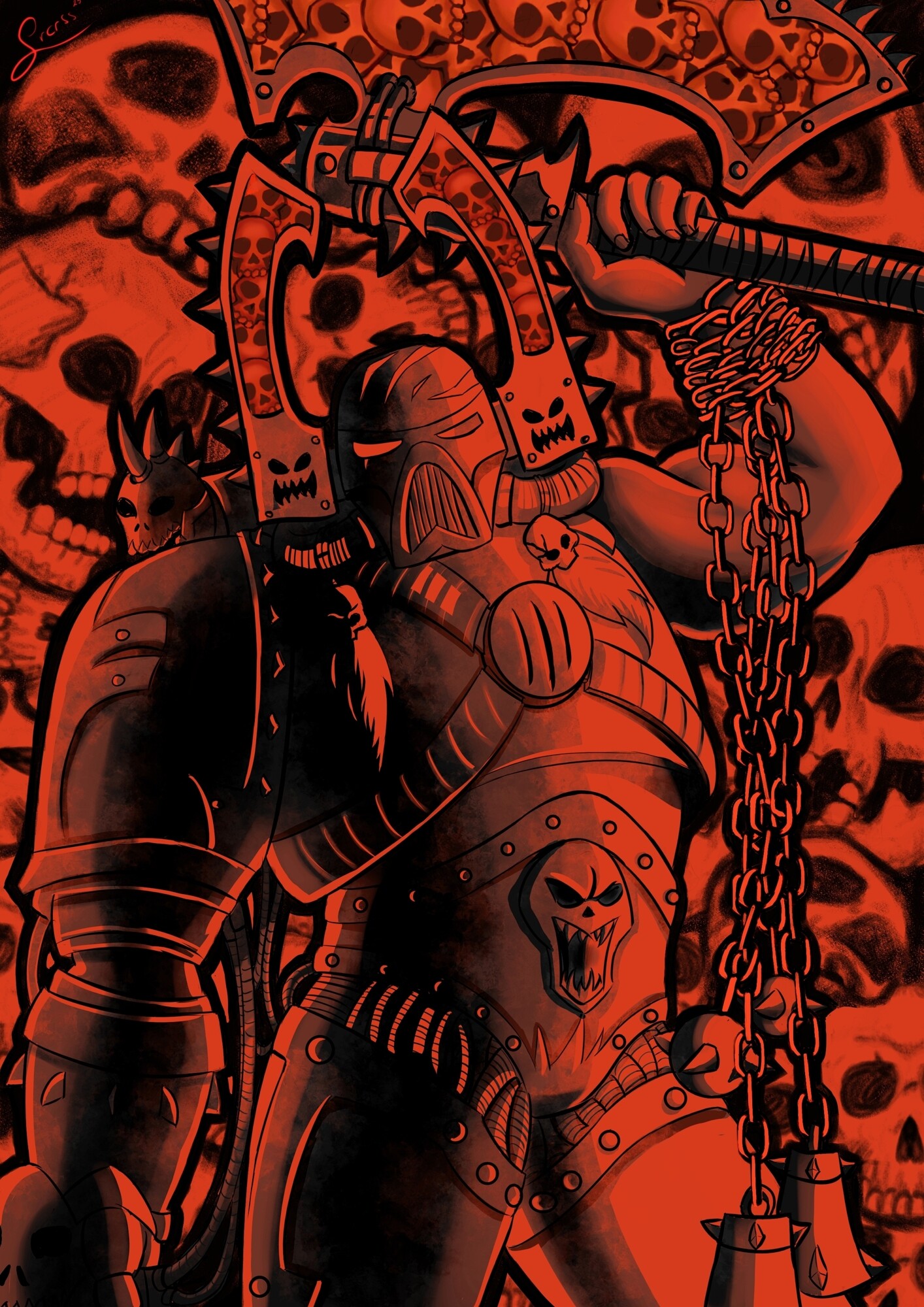 ArtStation - Kharne the Betrayer Monochrome (Commission 04-2025)