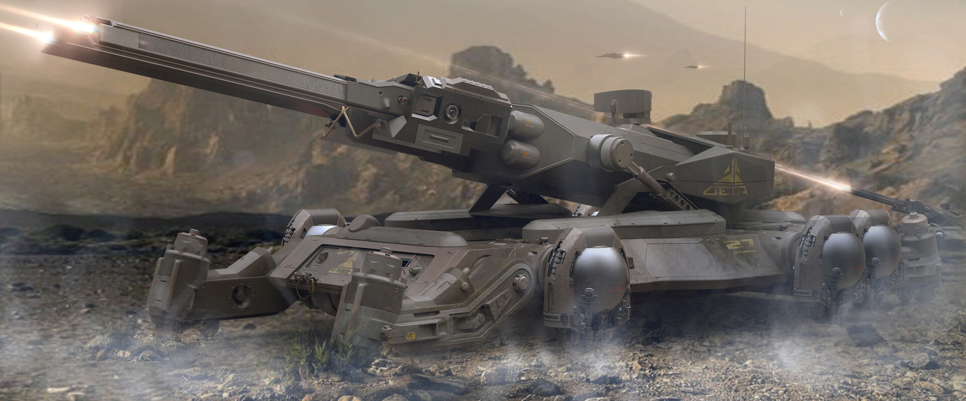 ArtStation - A platform-mounted weapon with jet engines concept