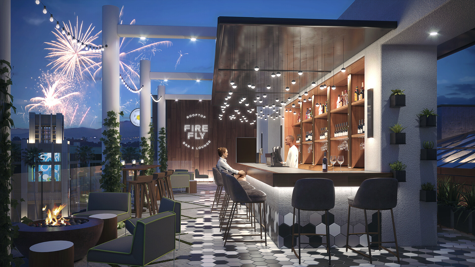 ArtStation - Rooftop Bar Concept Design