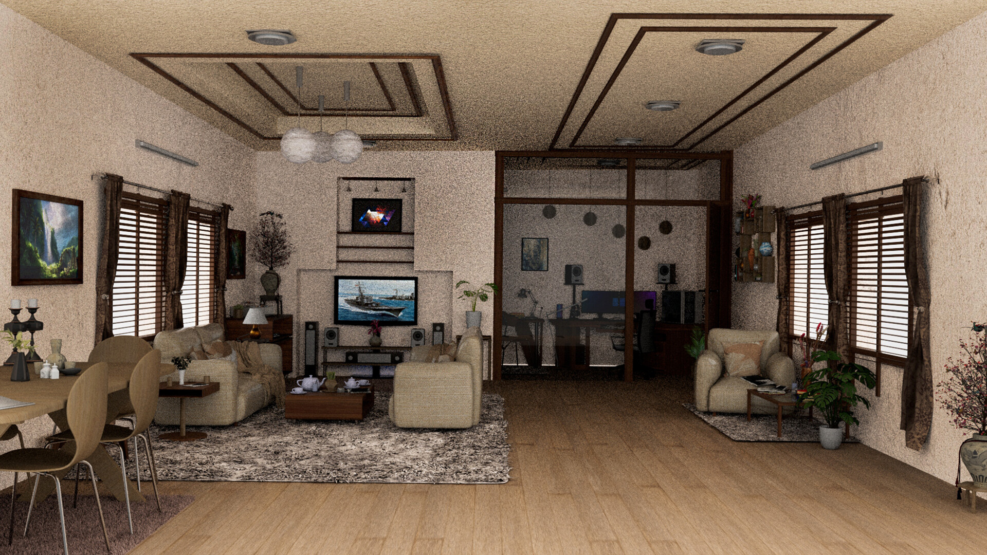 ArtStation - 3D interior (Day & dusk lightiing)