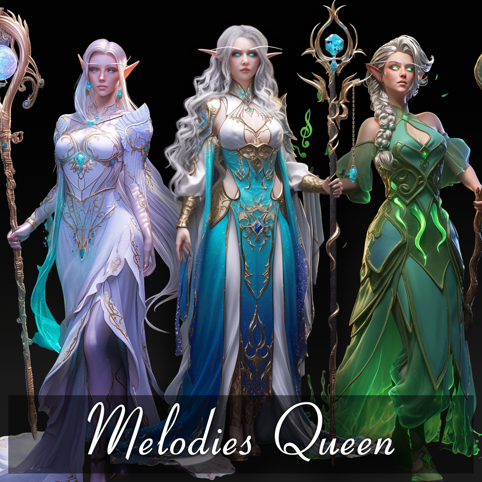ArtStation - 500 Fantasy Melodies Queen (Full Body) - Character ...