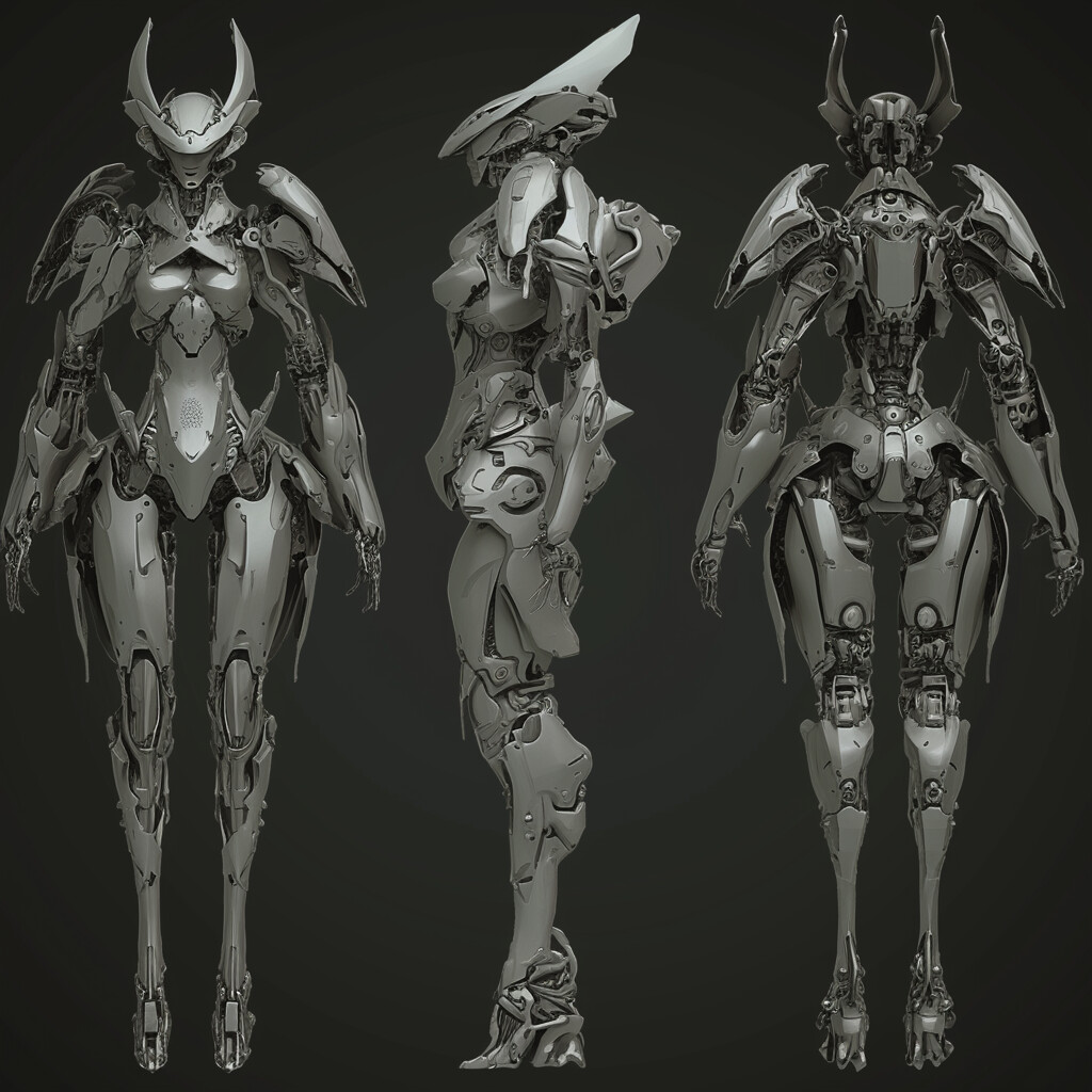 3D Head Sculpt References in 4K - Tika Art - +250 Mecha Female ...