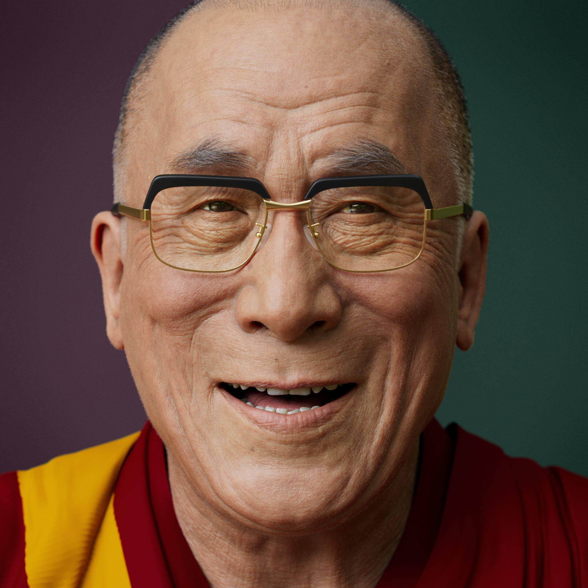 ArtStation - Dalai Lama | Portrait (WIP)