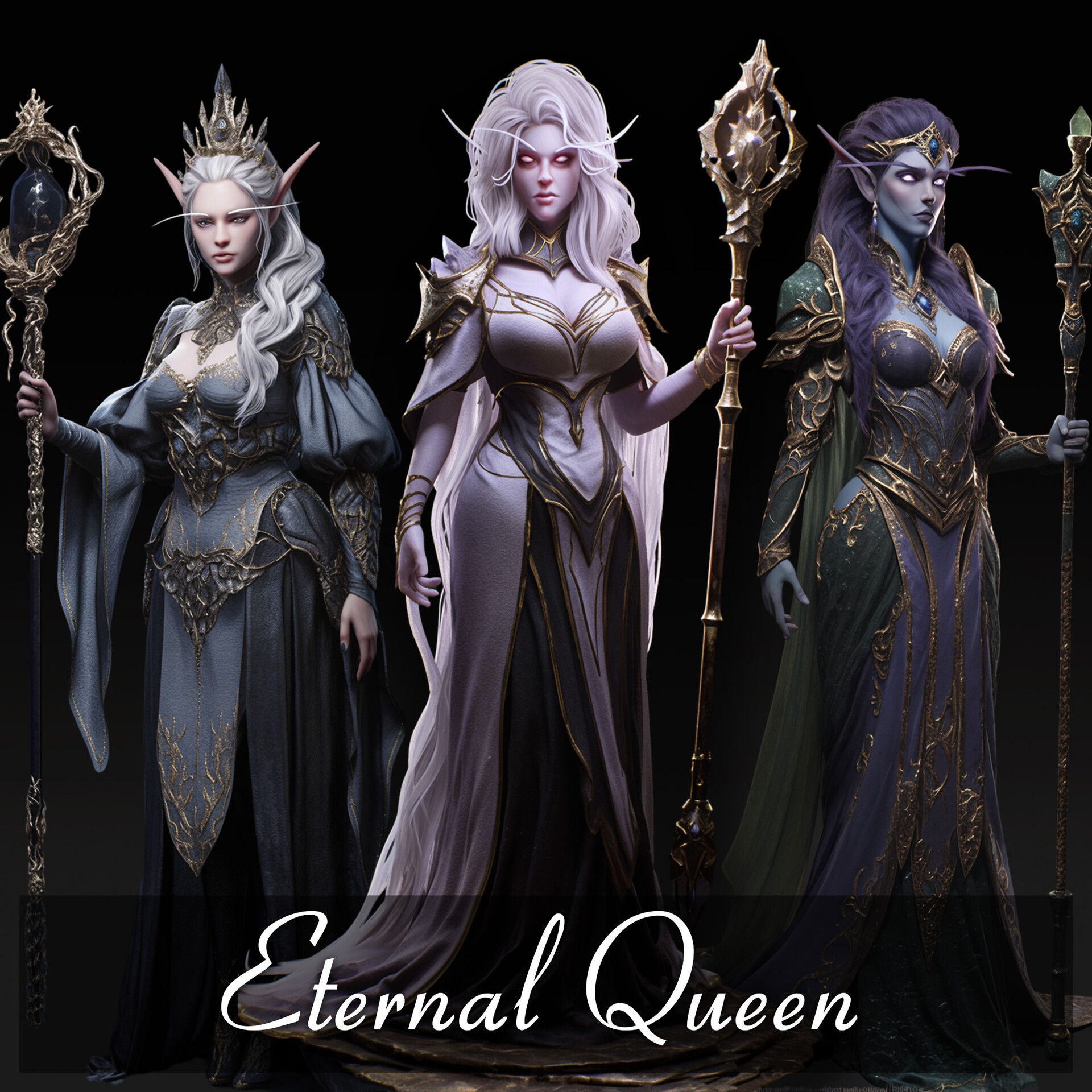 ArtStation - 500 Fantasy Eternal Queen (Full Body) - Character ...