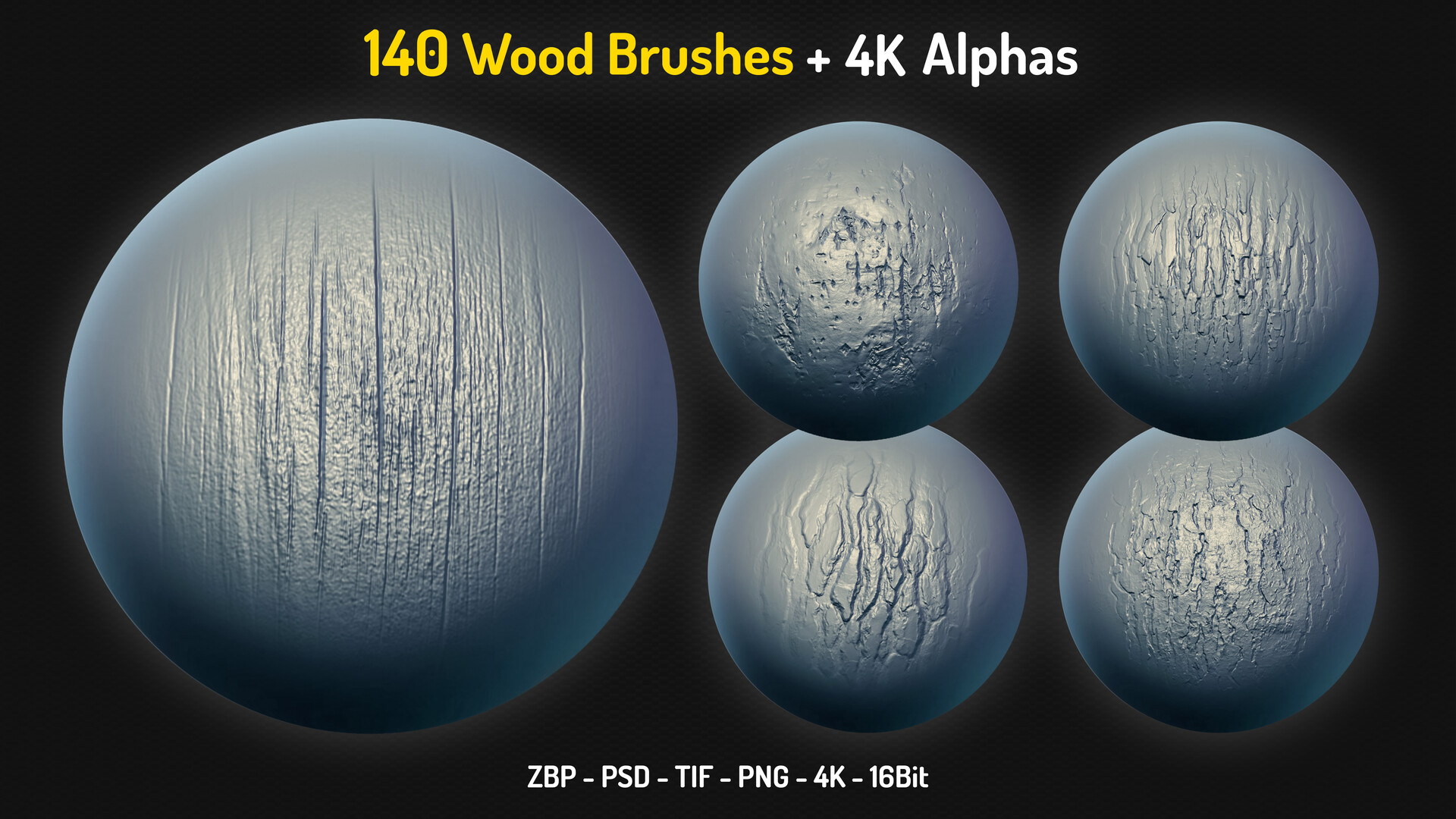 ArtStation - 140 Wood Brushes + 4K Alphas - Vol 1 + 10 Free Samples