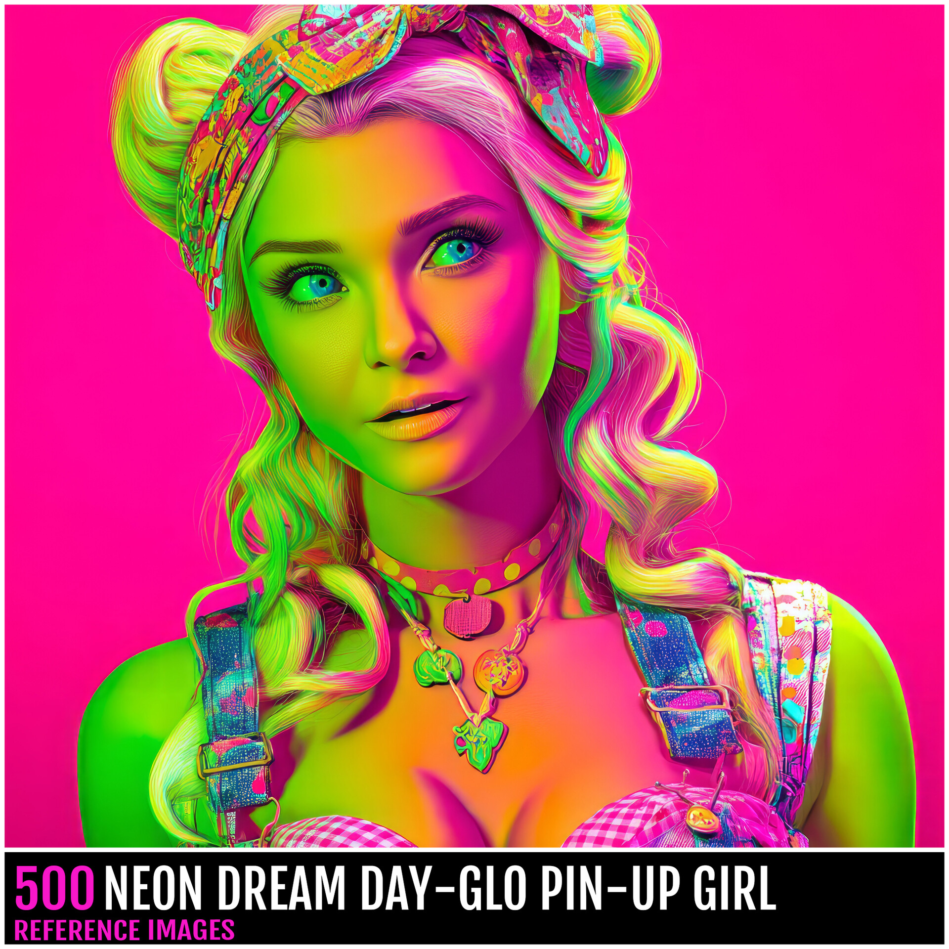 ArtStation - 500 NEON DREAM DAY-GLO PIN-UP GIRL