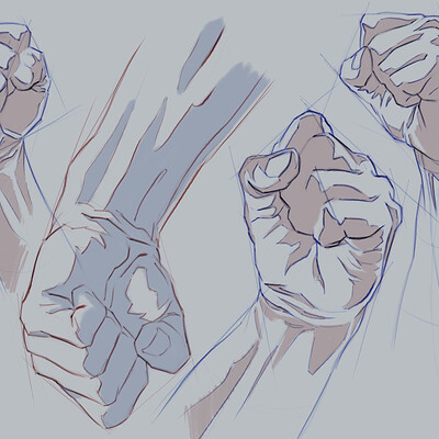 closed fist drawing reference