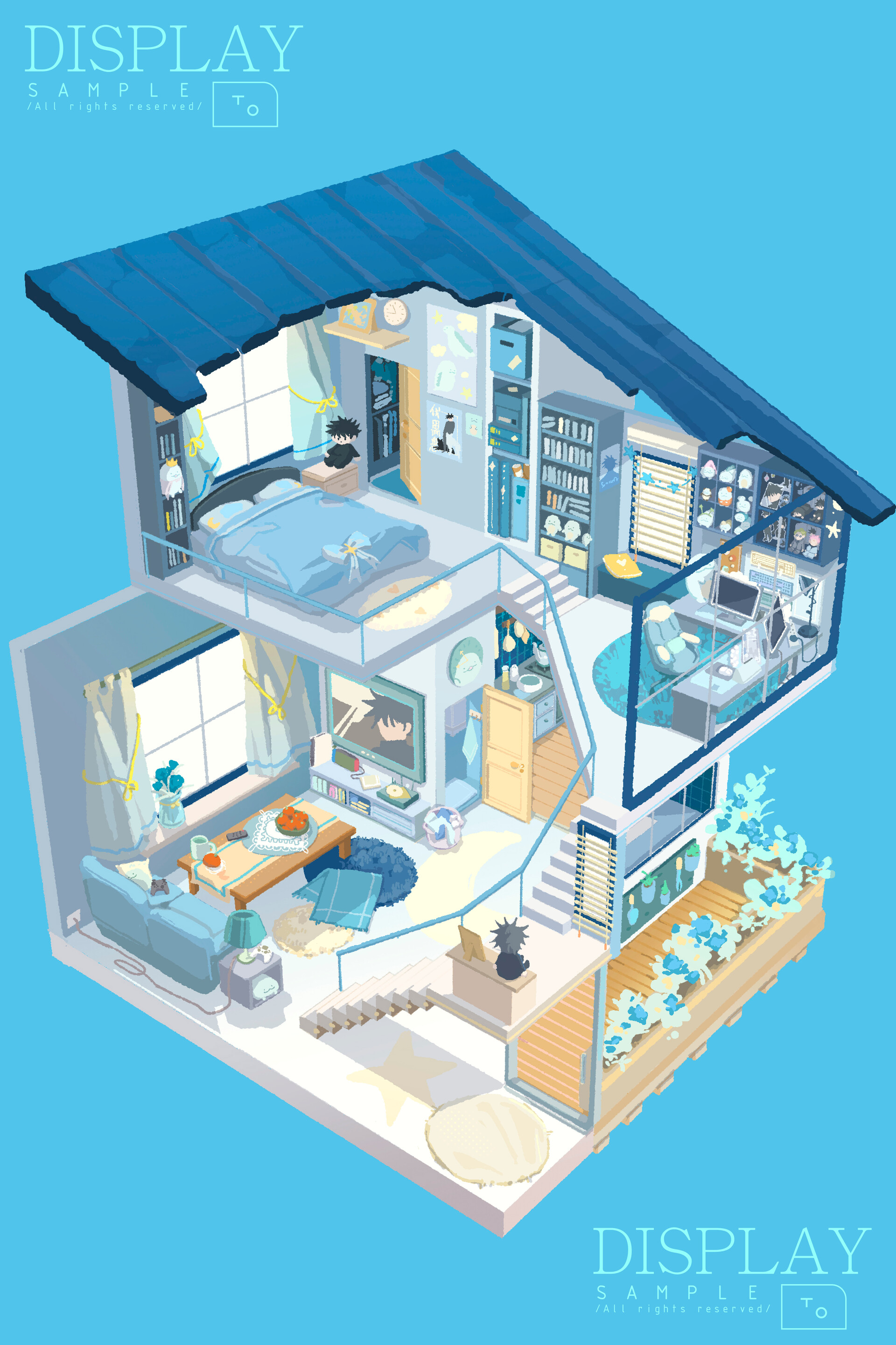 ArtStation - [Commission] Light Blue, Clouds and Dreamy Whimsy