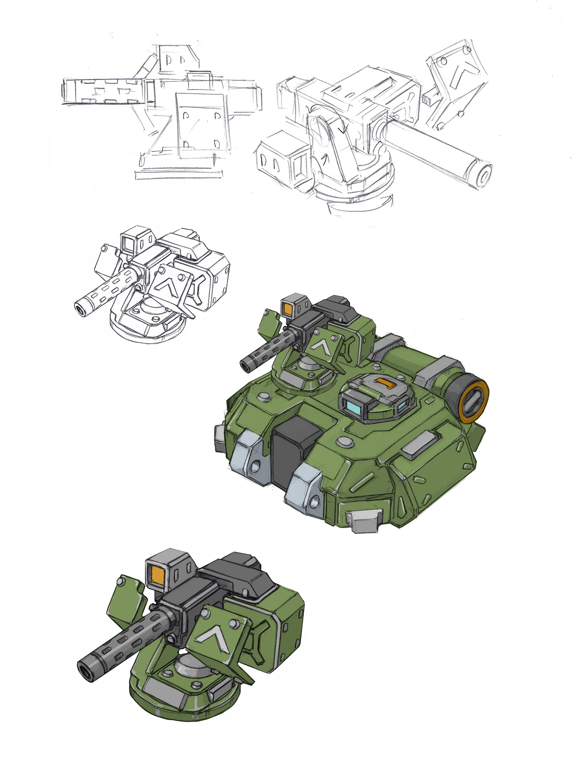 ArtStation - tank turret add weapons