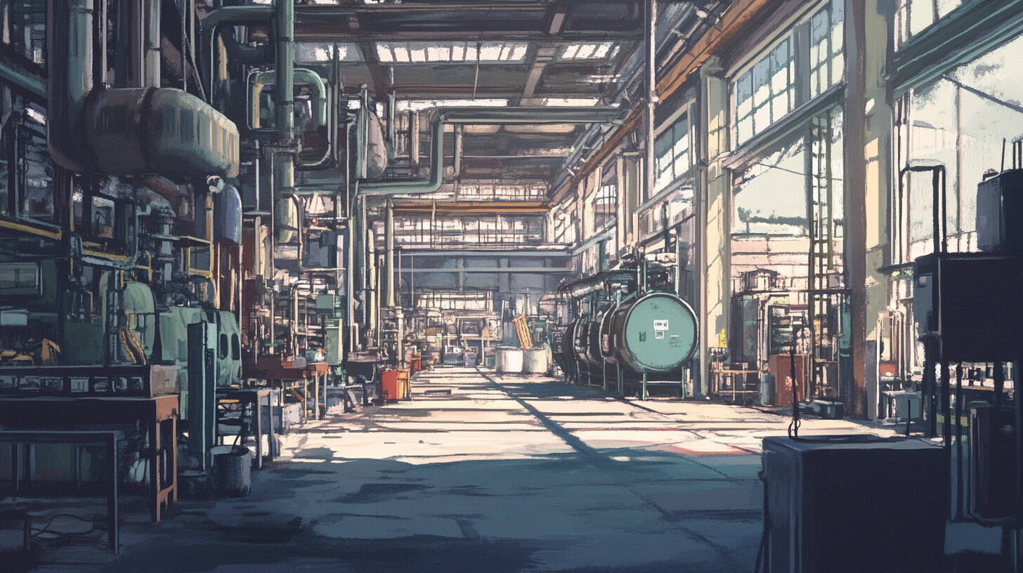 Concept Art - +300 Factory Anime Environment Reference (4k)